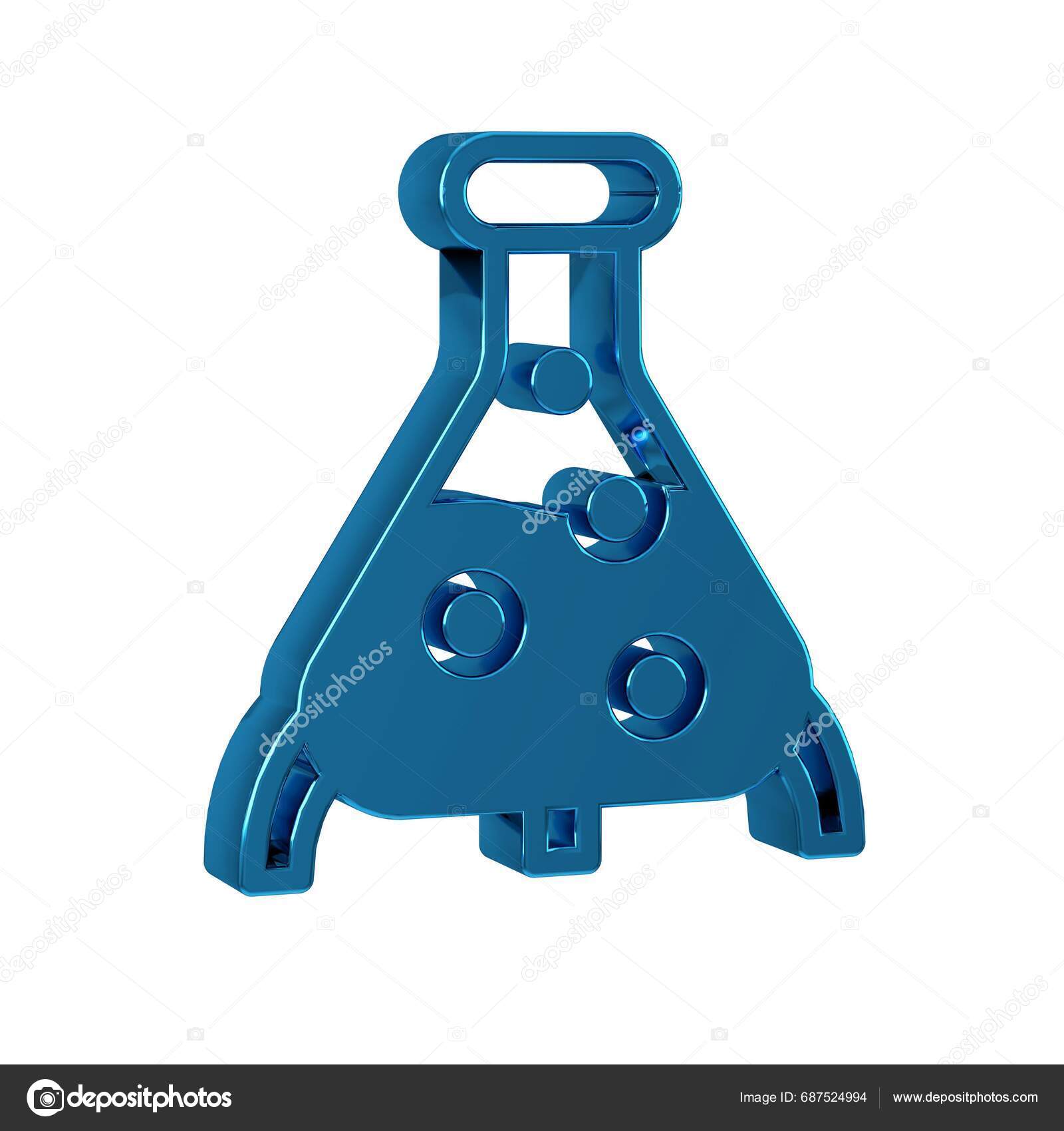 Blue Test Tube Flask Chemical Laboratory Test Icon Isolated Transparent ...