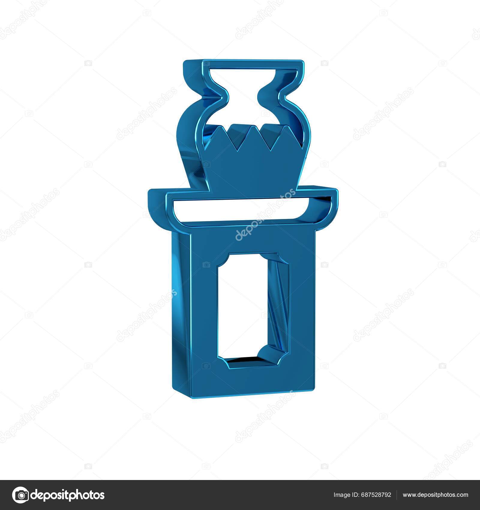 Blue Auction Ancient Vase Icon Isolated Transparent Background Auction ...