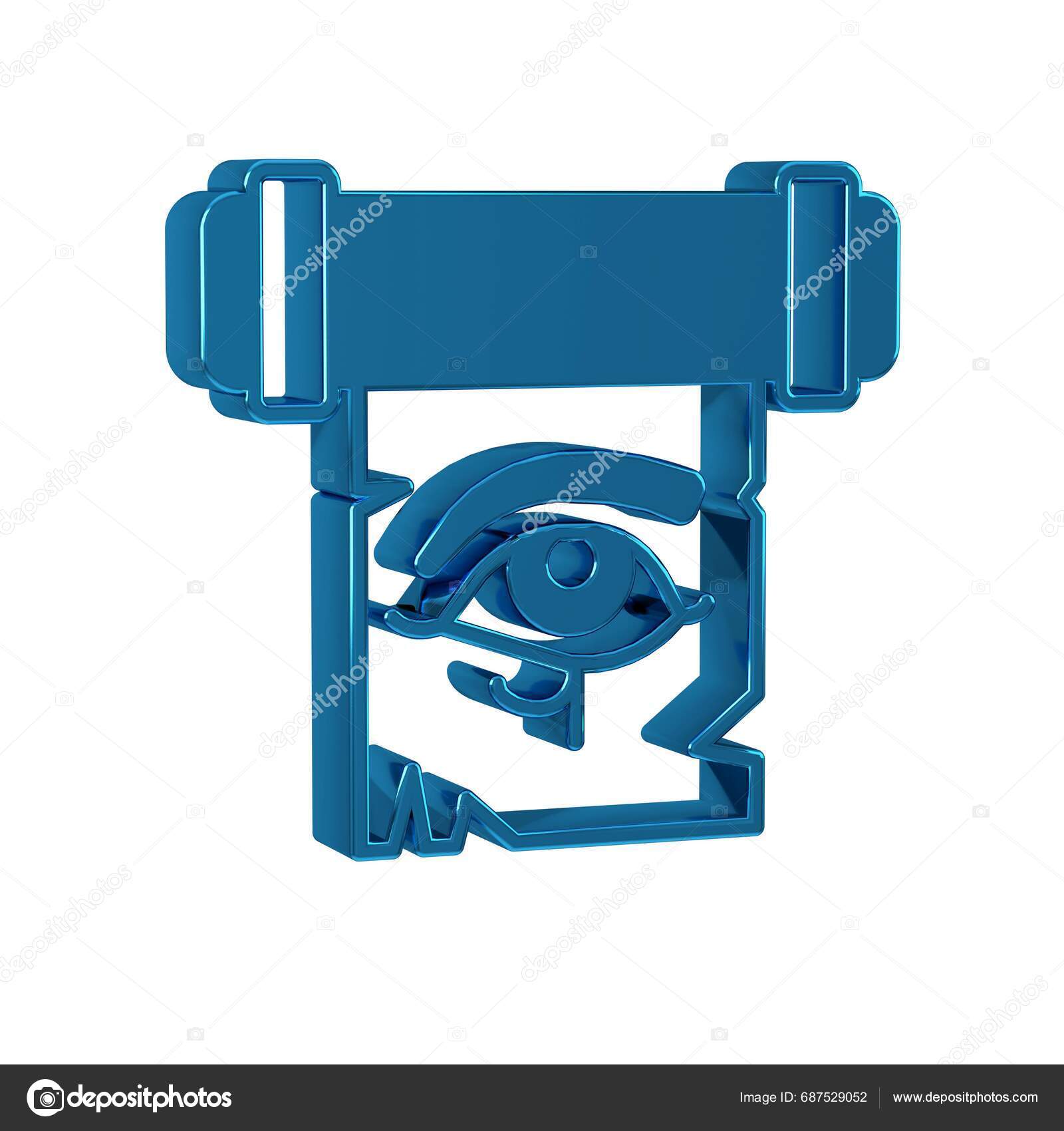 Blue Eye Horus Papyrus Scroll Icon Isolated Transparent Background ...