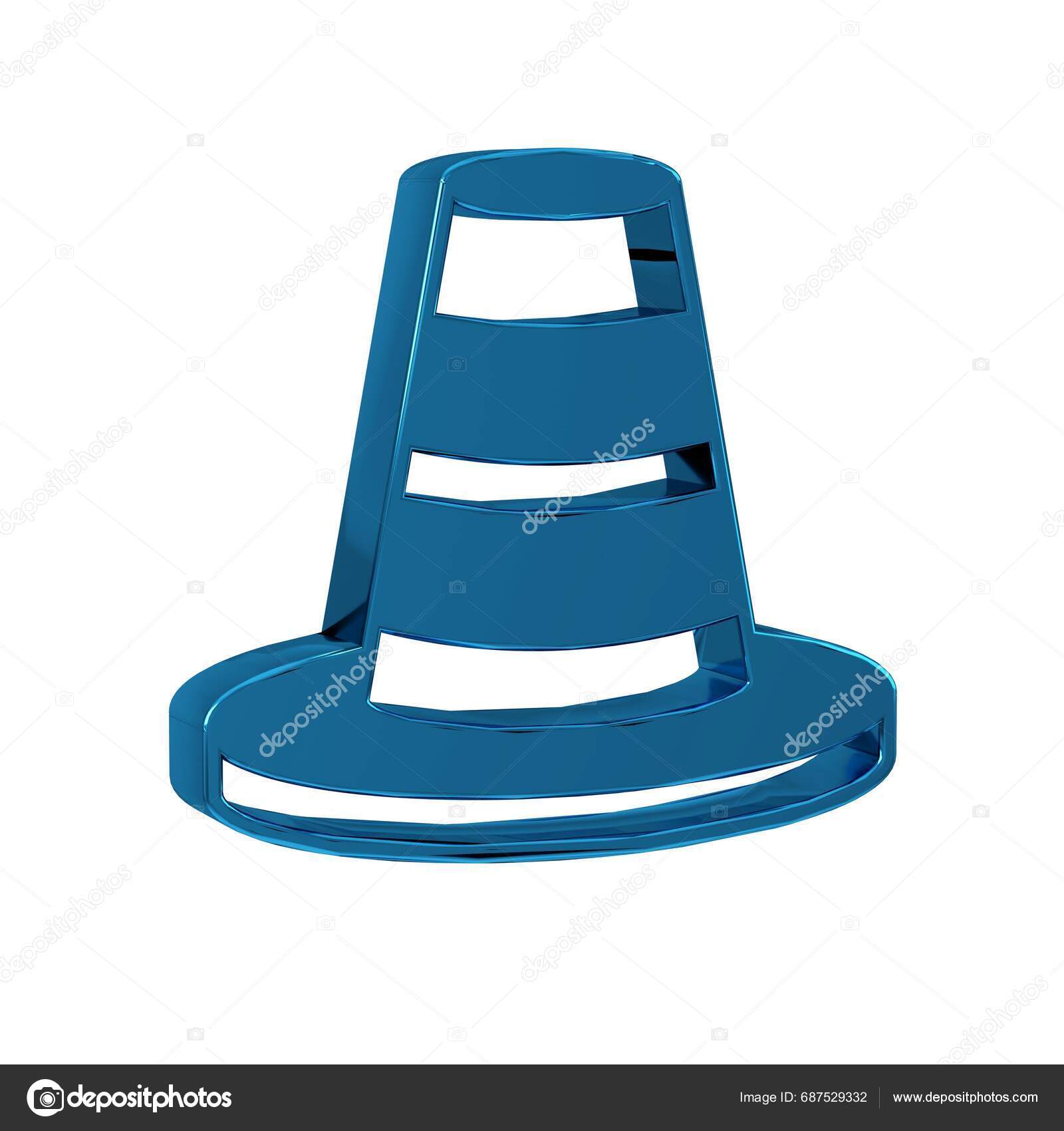 Blue Traffic Cone Icon Isolated Transparent Background Stock Photo by ...