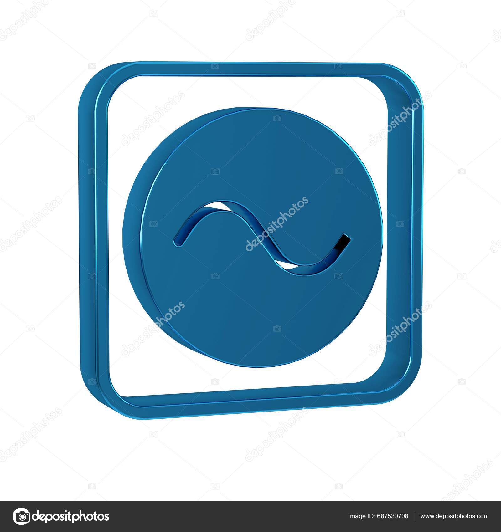 Blue Voltage Source Symbol Icon Isolated Transparent Background ...