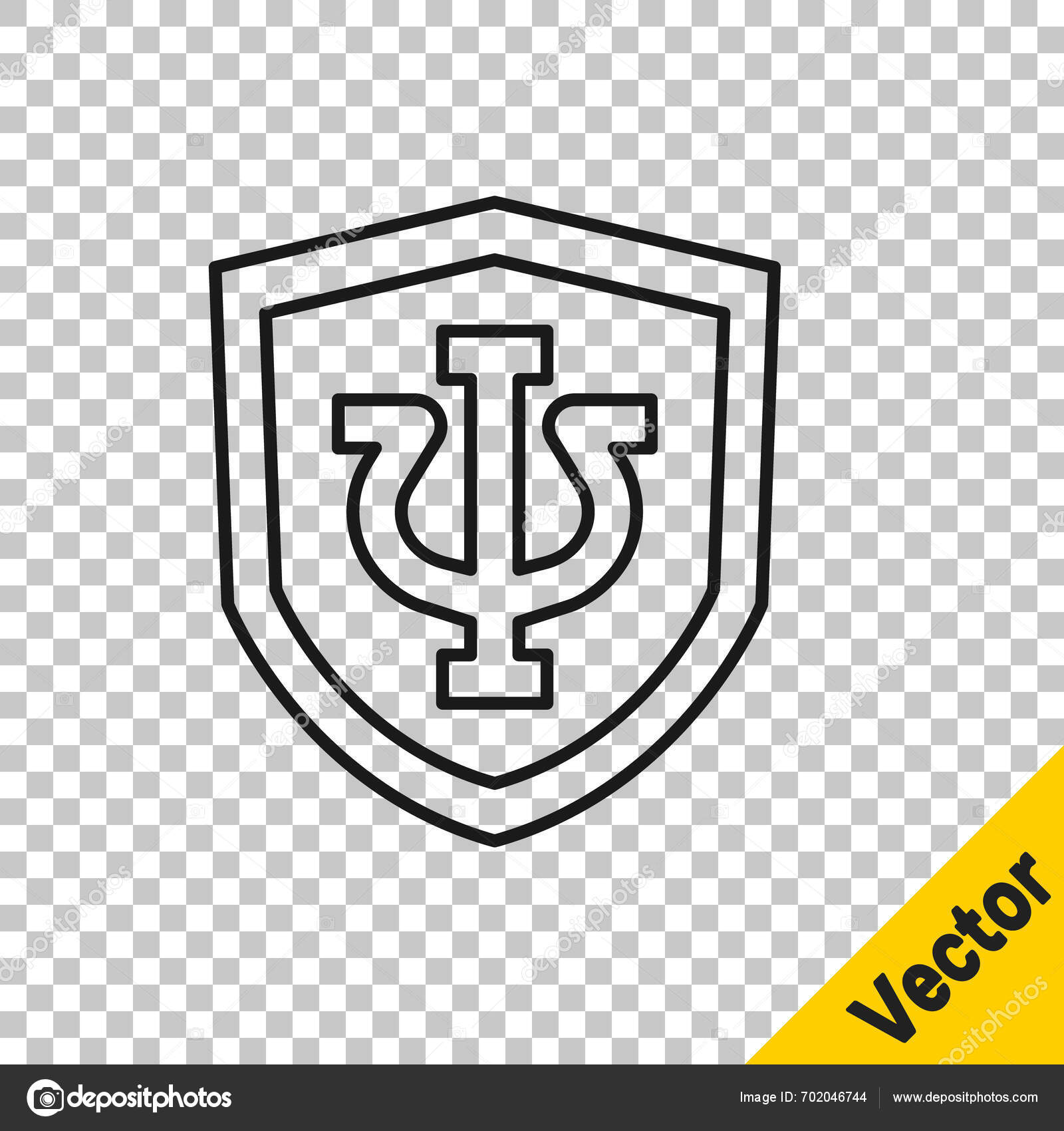 Black Line Psychology Icon Isolated Transparent Background Psi Symbol ...