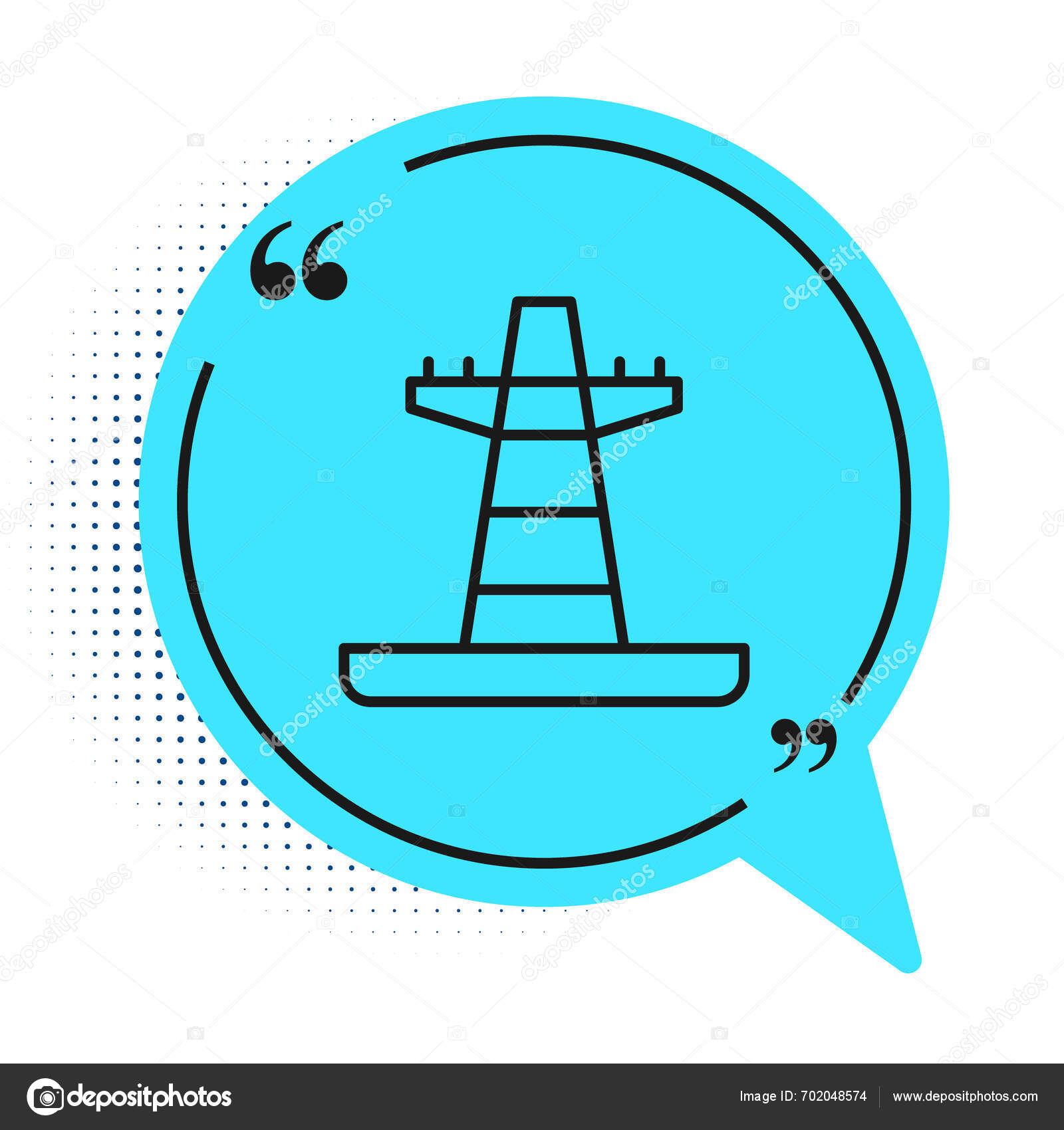 Black Line Electric Tower Used Support Overhead Power Line Icon Stock ...