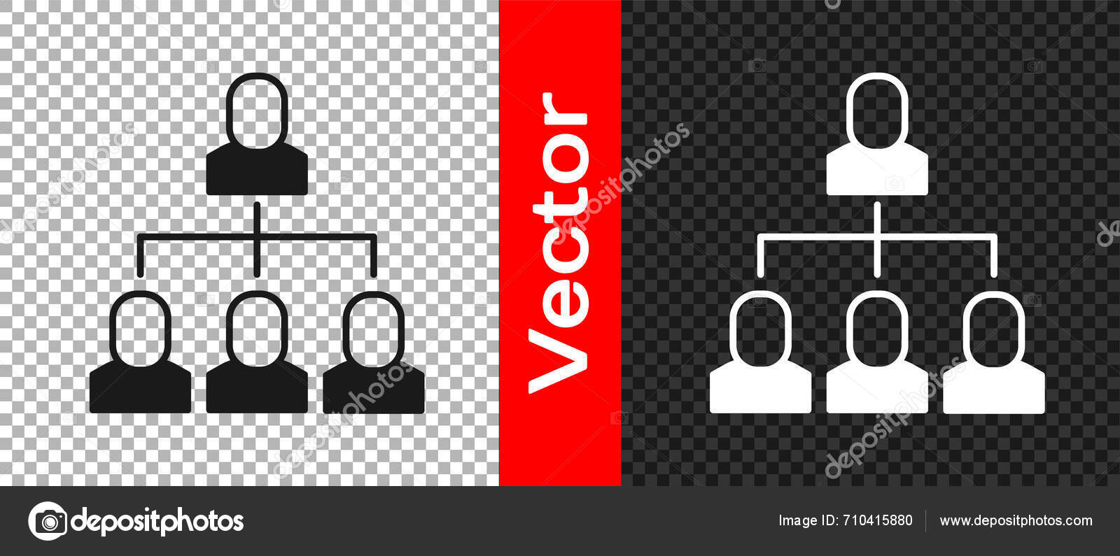 Black Business Hierarchy Organogram Chart Infographics Icon Isolated ...