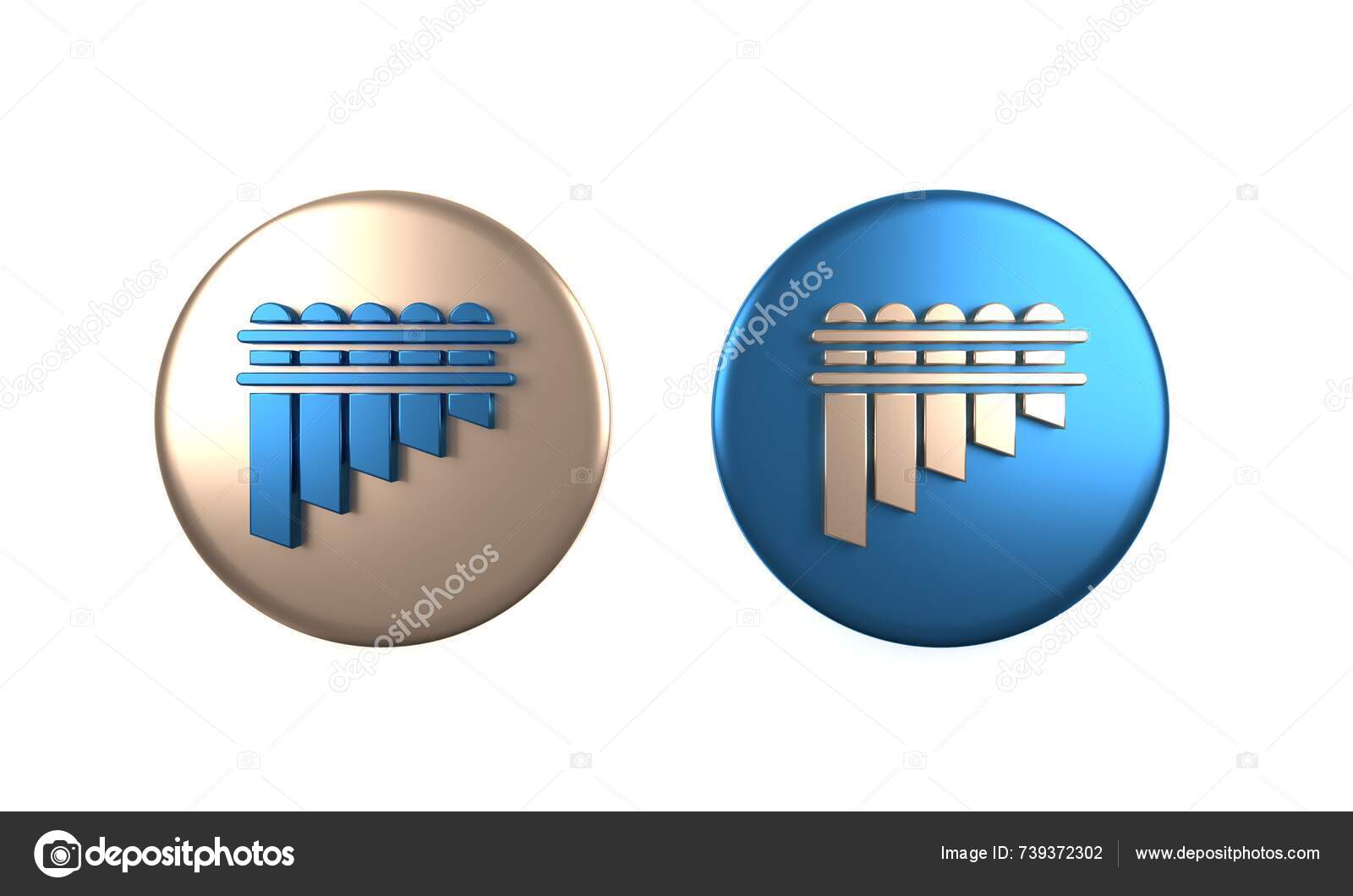 Colorful Pan Flute Icon Isolated White Background Traditional Peruvian ...