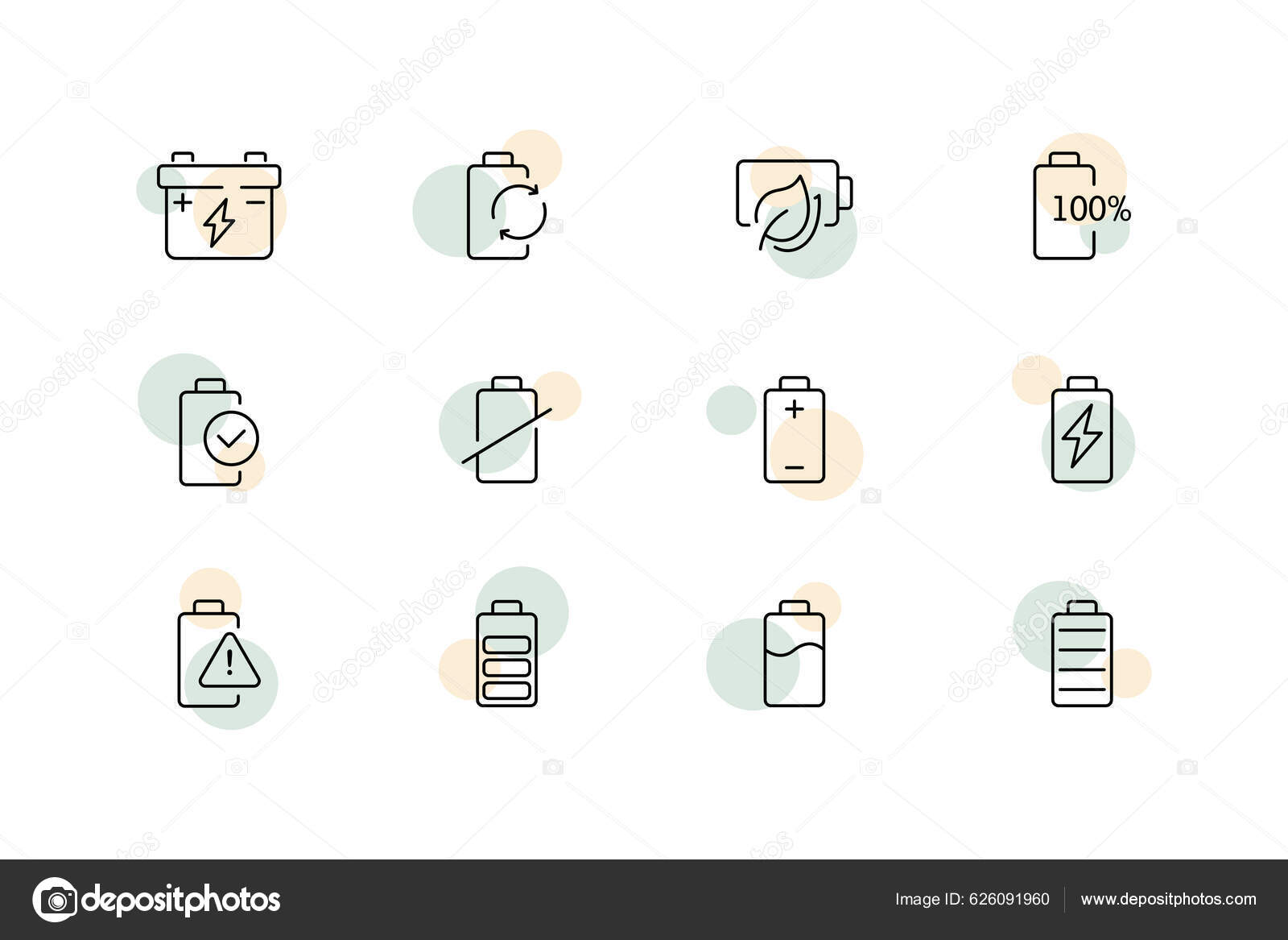 Batarya Direkleri Simge Oluşturur Elektrik Pozitif Negatif Artı Eksi ...