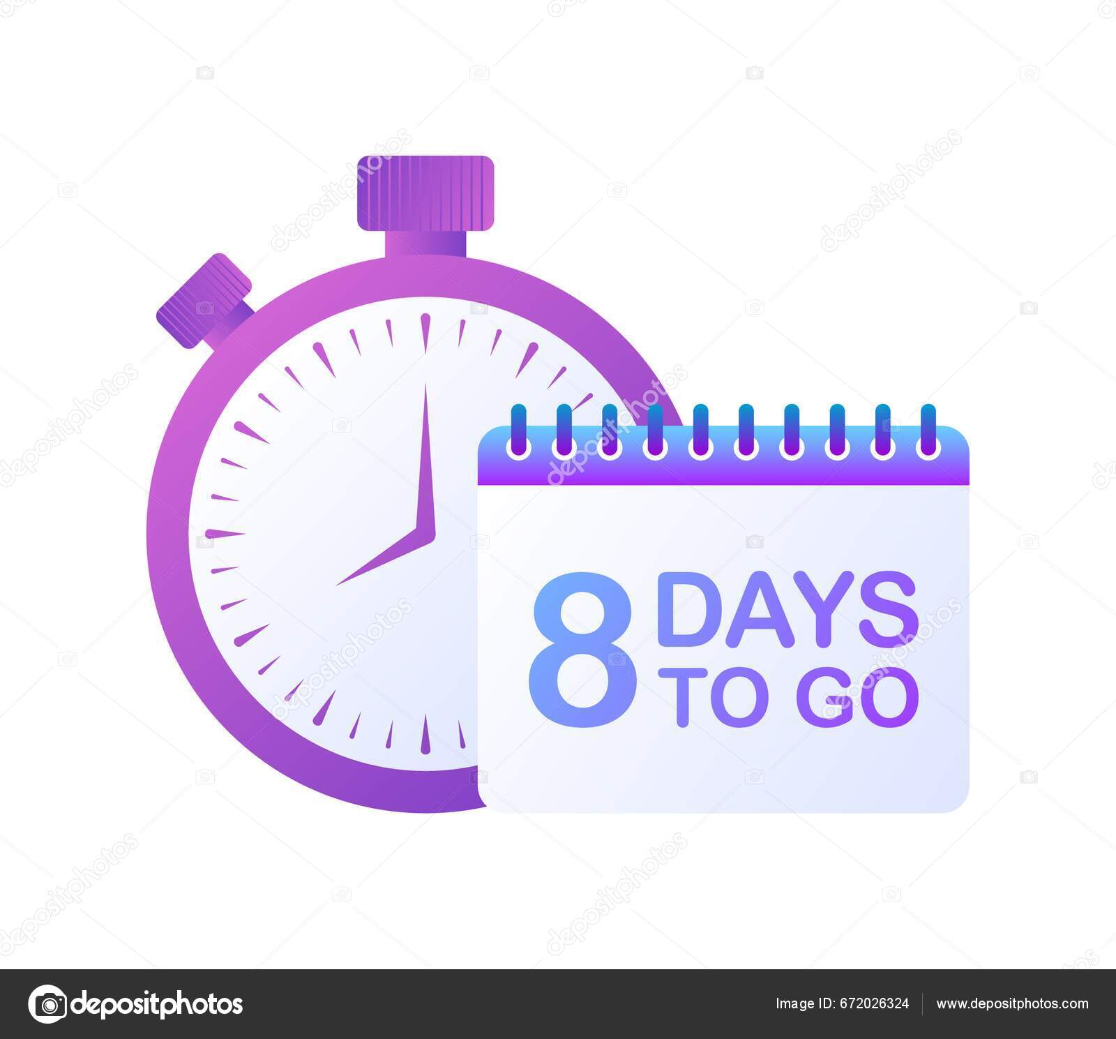 Stopwatch Calendar Flat Purple Days Countdown Stopwatch Days Calender ...