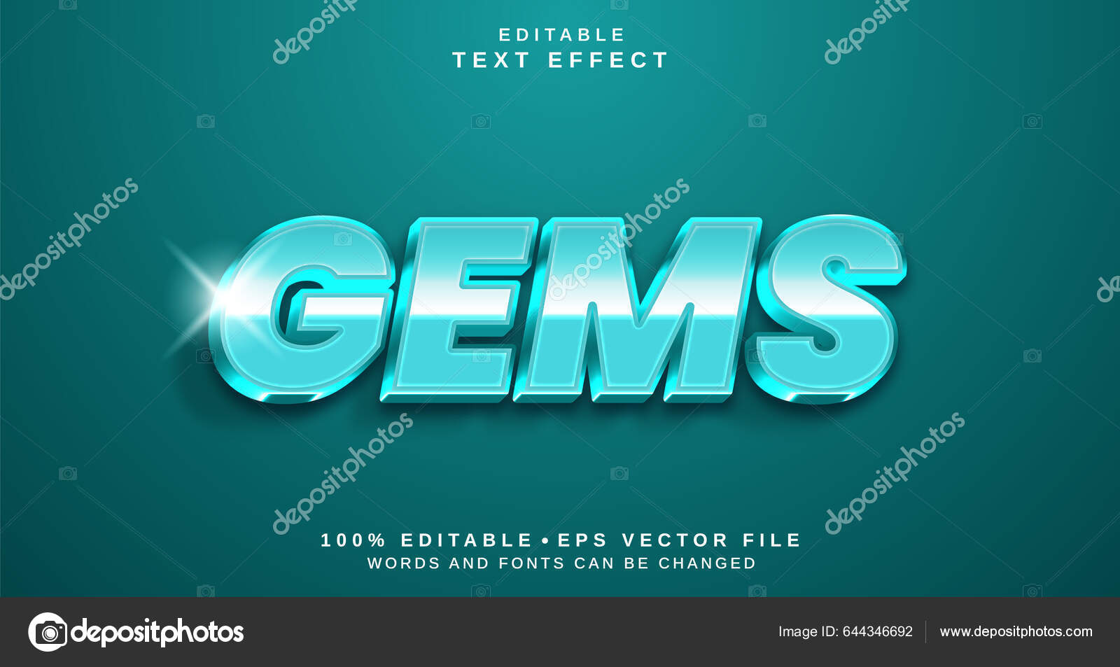Editable Text Style Effect Gems Text Style Theme — Stock Photo © Artzee #644346692