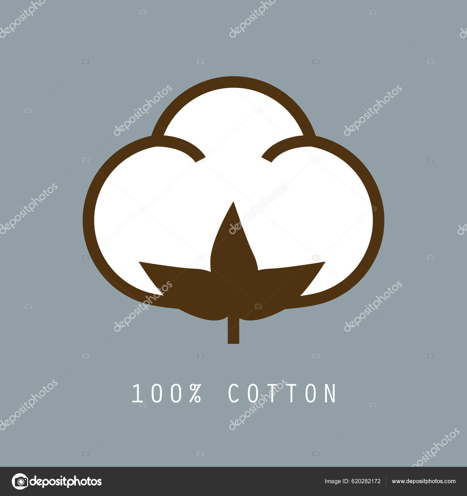 100 Natural Organic Cotton Icon Vector Badge Logo Label Minimalistic ...