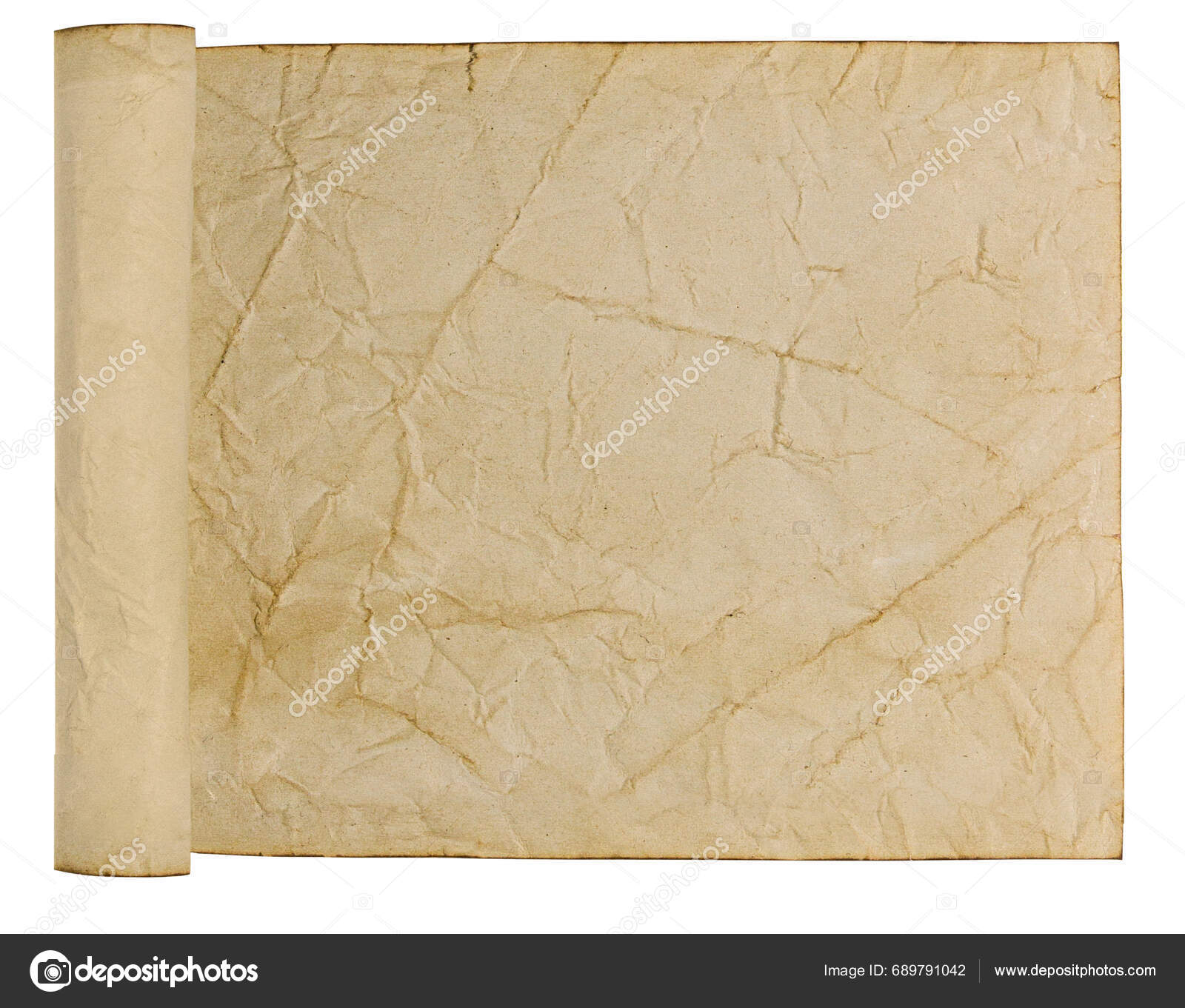 Retro Torn Aged Paper Scrolls Crumpled Paper Ancient Monuments Empty ...