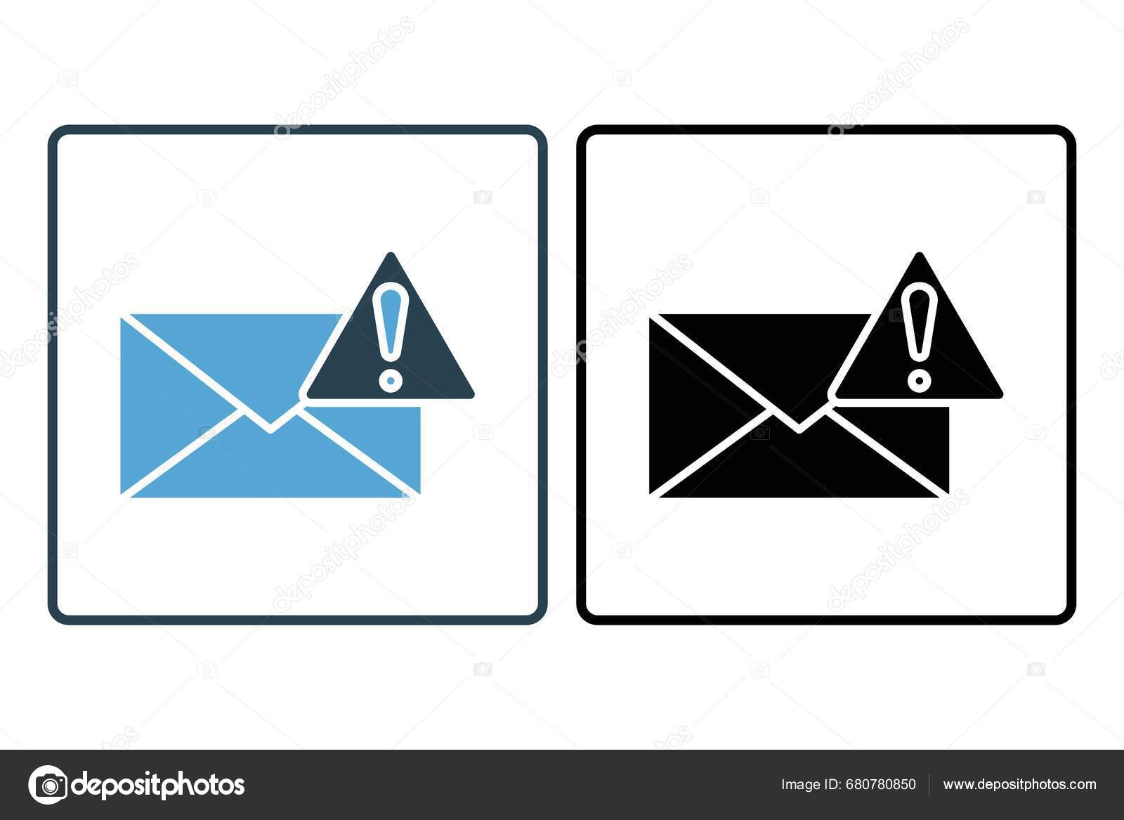 Warning Letter Icon Envelope Exclamation Mark Icon Related Warning ...