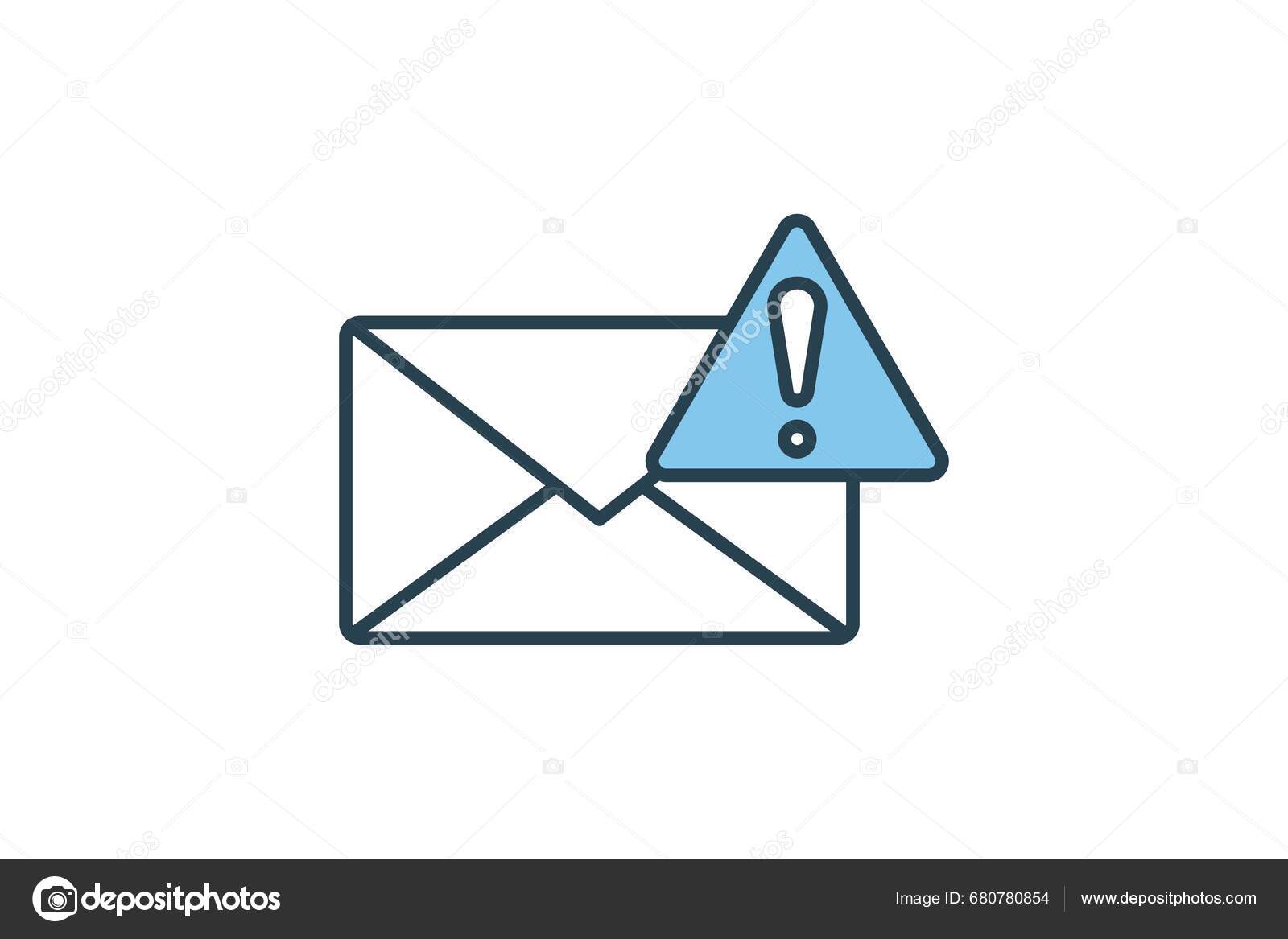 Warning Letter Icon Envelope Exclamation Mark Icon Related Warning ...