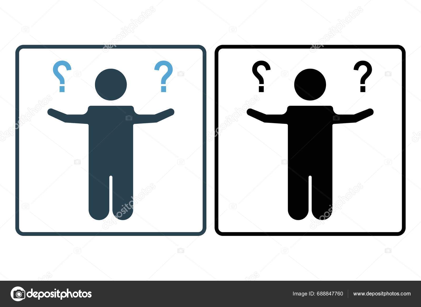 Uncertain Icon Human Question Mark Icon Related Confusion Solid Icon ...