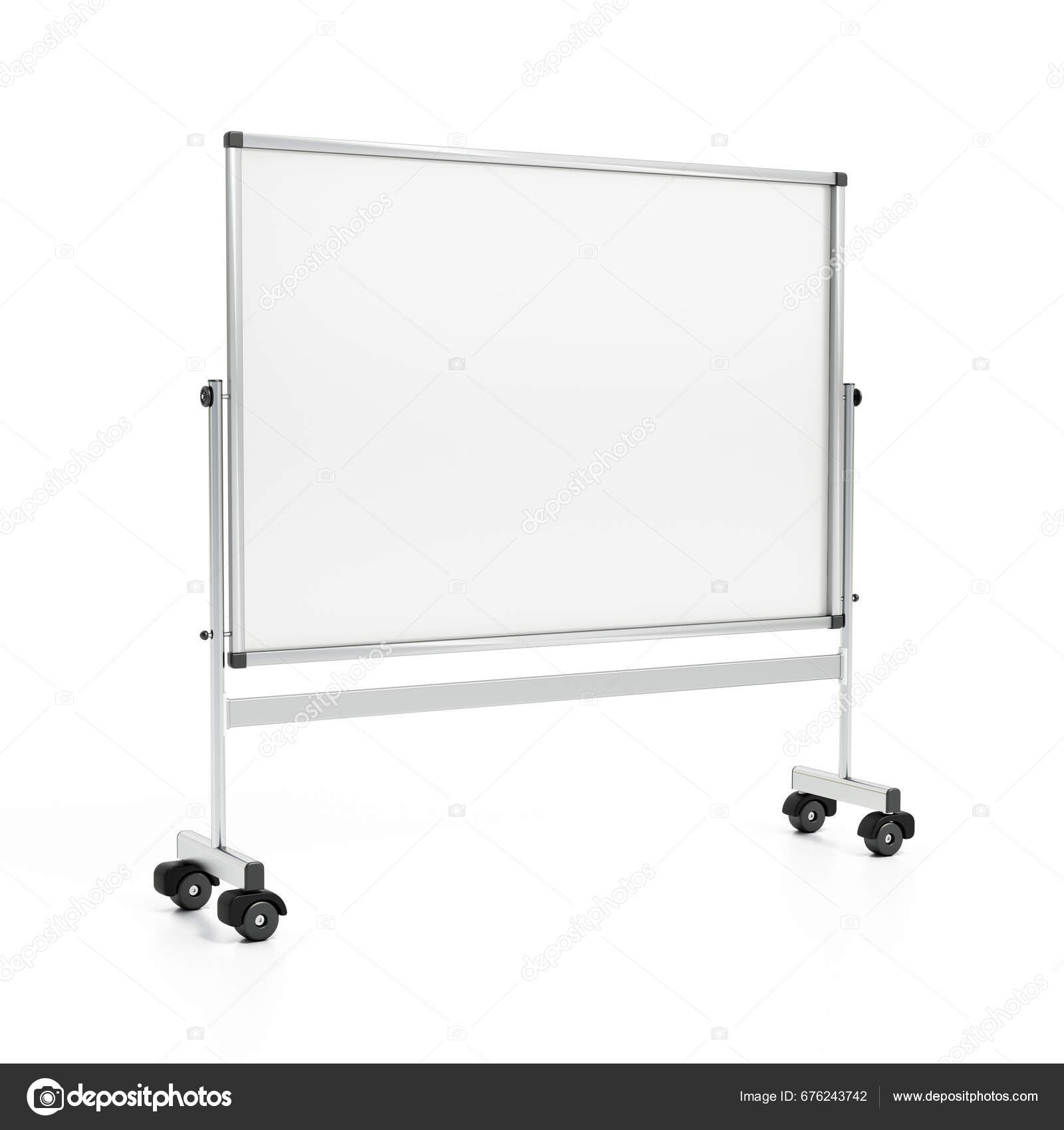 Papan Tulis Atas Roda Diisolasi Dengan Latar Belakang Putih Ilustrasi ...