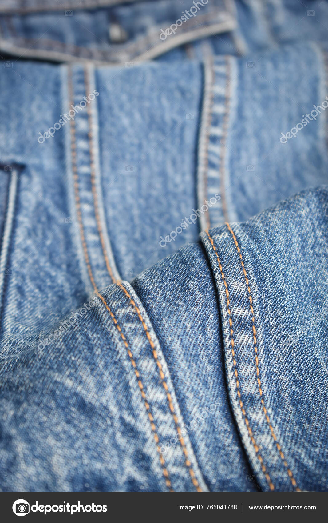 Seam Blue Denim Texture Background Jean Fashion Style — Stock Photo ...