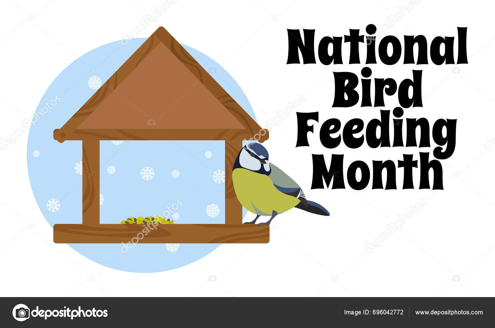 National Bird Feeding Month Horizontal Poster Banner Design Vector ...
