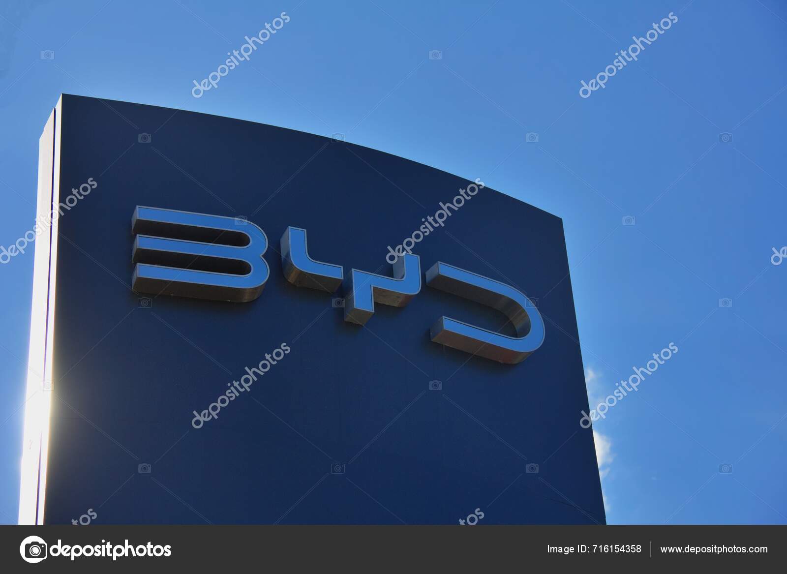 Pole Billboard Logo Byd Blue Sky Backgroundapril 20Th 2024 Florence ...