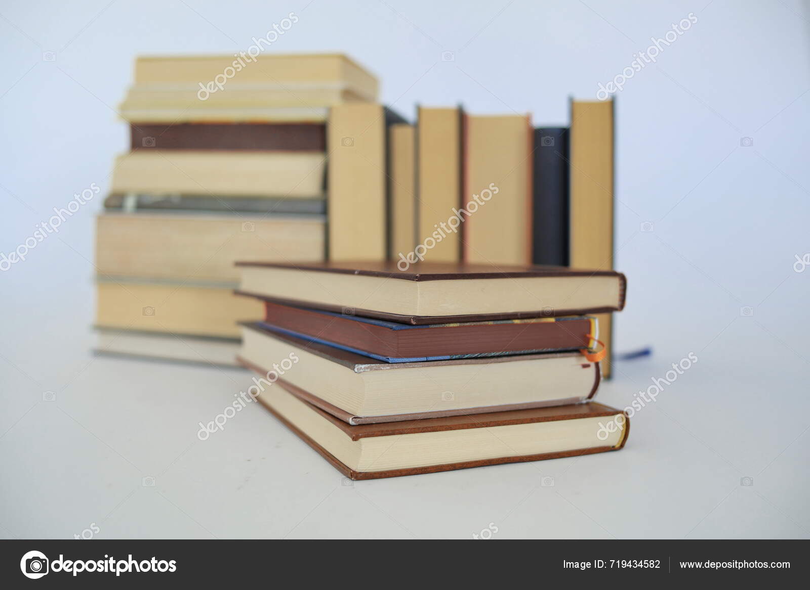 Stack Books White Background Reading Concept — Stock Photo © JureDivich ...