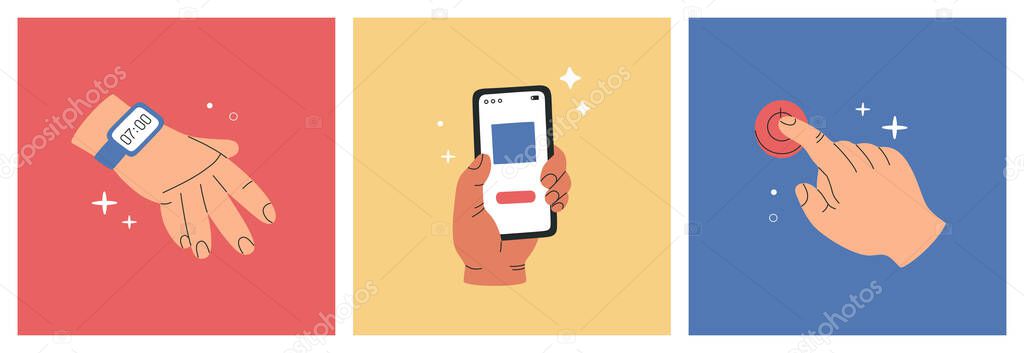 Pressing signs Vector Art Stock Images | Depositphotos