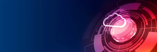 2d illustration of Cloud computing, Digital Cloud computing and network ...