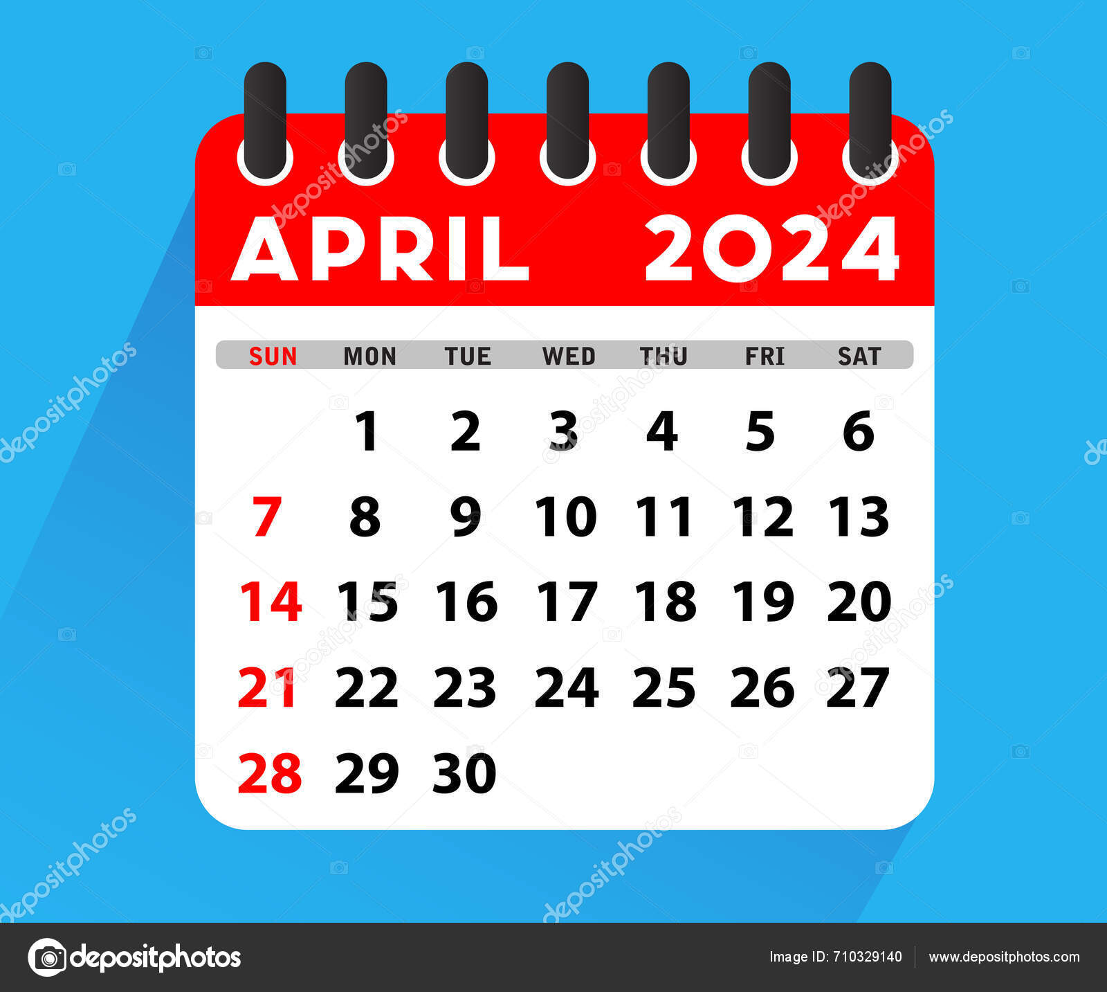 Abril 2024 Folha Calendário Calendário 2024 Estilo Plano Abril 2024 ...