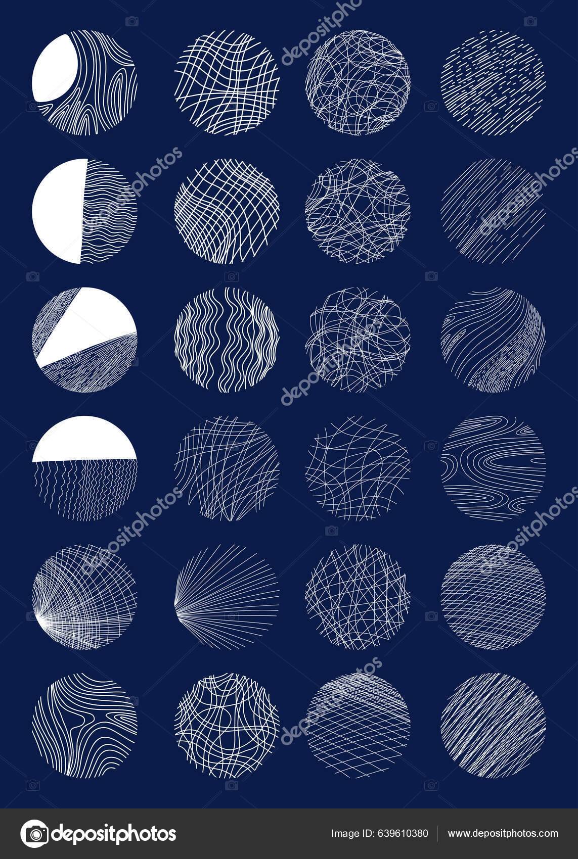 Big Set Linear Abstract Backgrounds Patterns Vector Hand Drawn Doodle ...