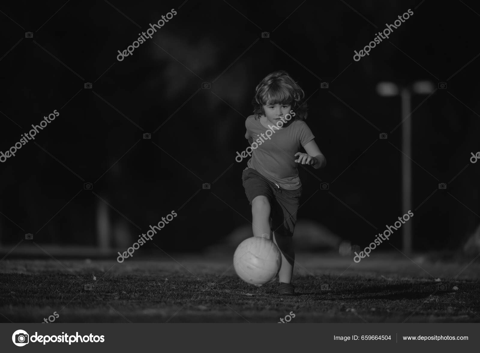 Little Black Kids Playing Football
