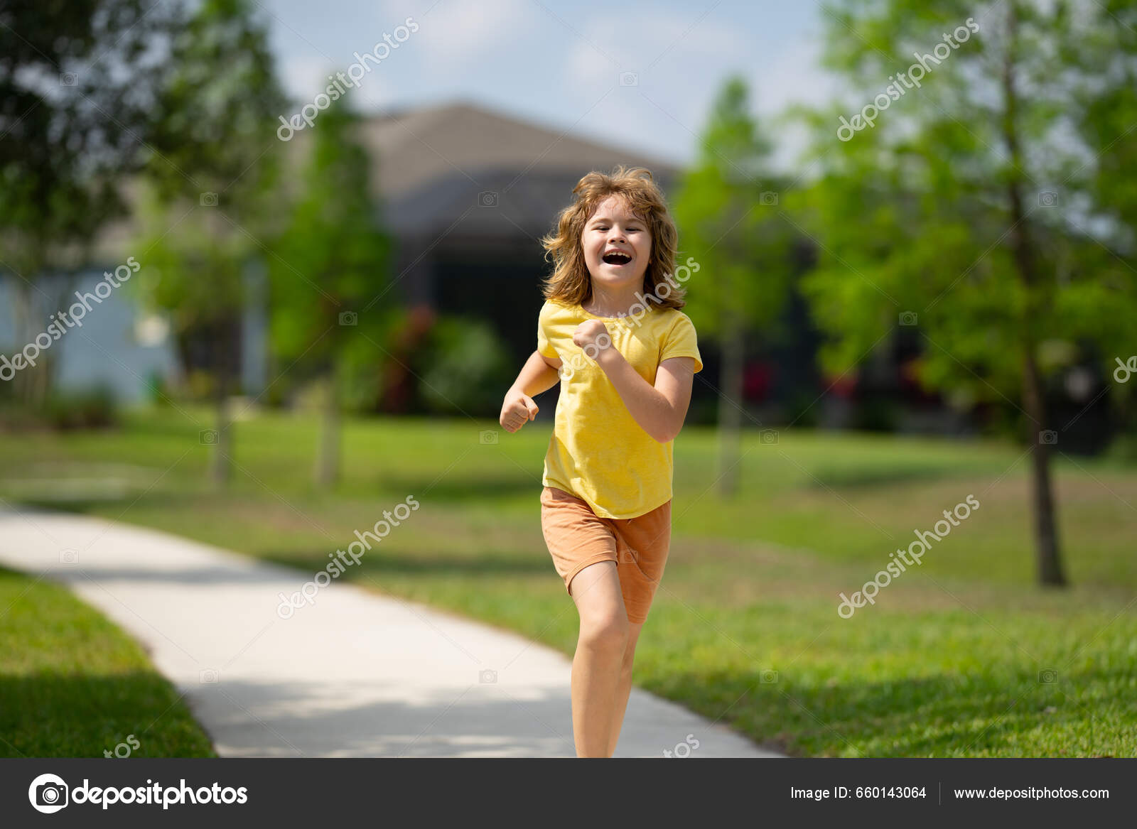 Excited Boy Running