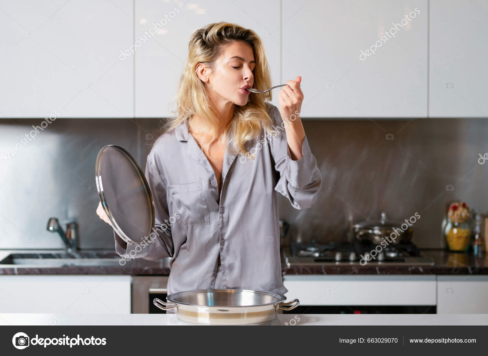 Sexy Girl Cooking Breakfast