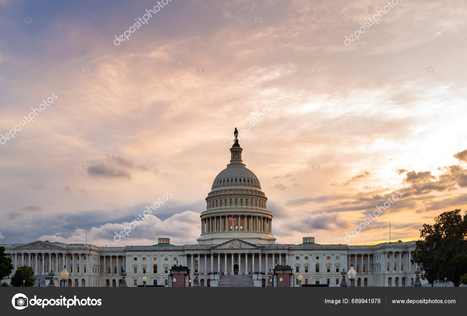Congress Washington Capitol Building Capitol Sunset Washington Capitol Hill Street — Stock Photo ...
