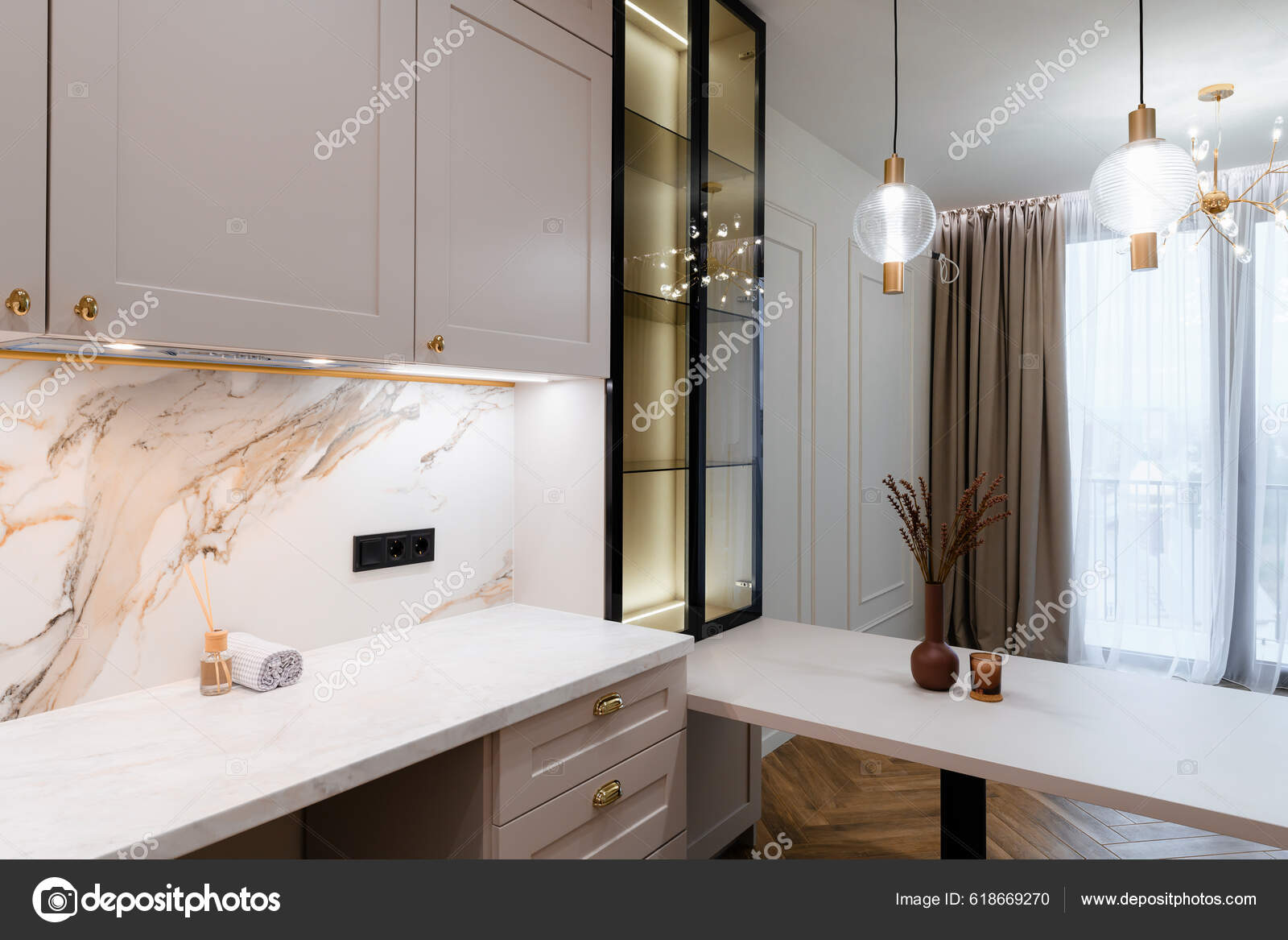 Design New Studio Kitchen Bright House Lighting — Stock Photo © ptovtyn ...