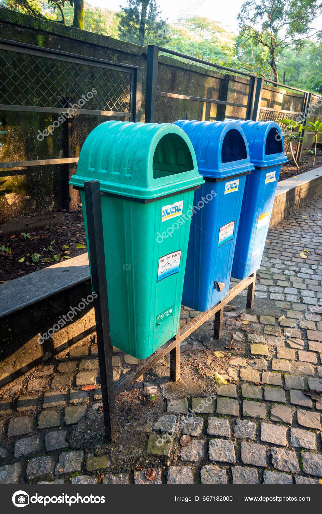 June 28Th 2023 Uttarakhand India Different Types Garbage Bins Installed ... June 28Th 2023 Uttarakhand India Different Types Garbage Bins Installed ...