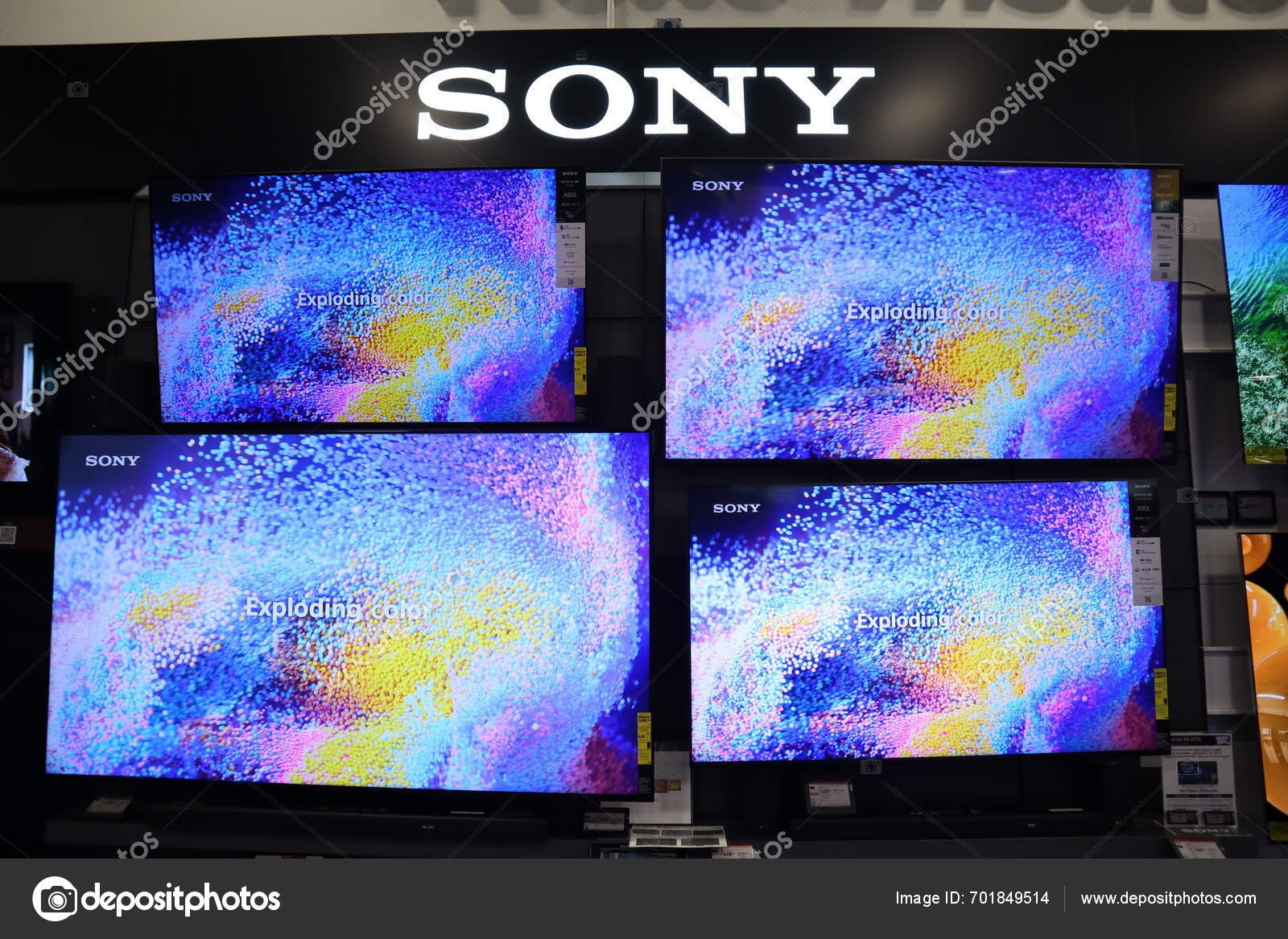 Columbus Ohio December 2023 Sony Large Screen Televisions Display ...