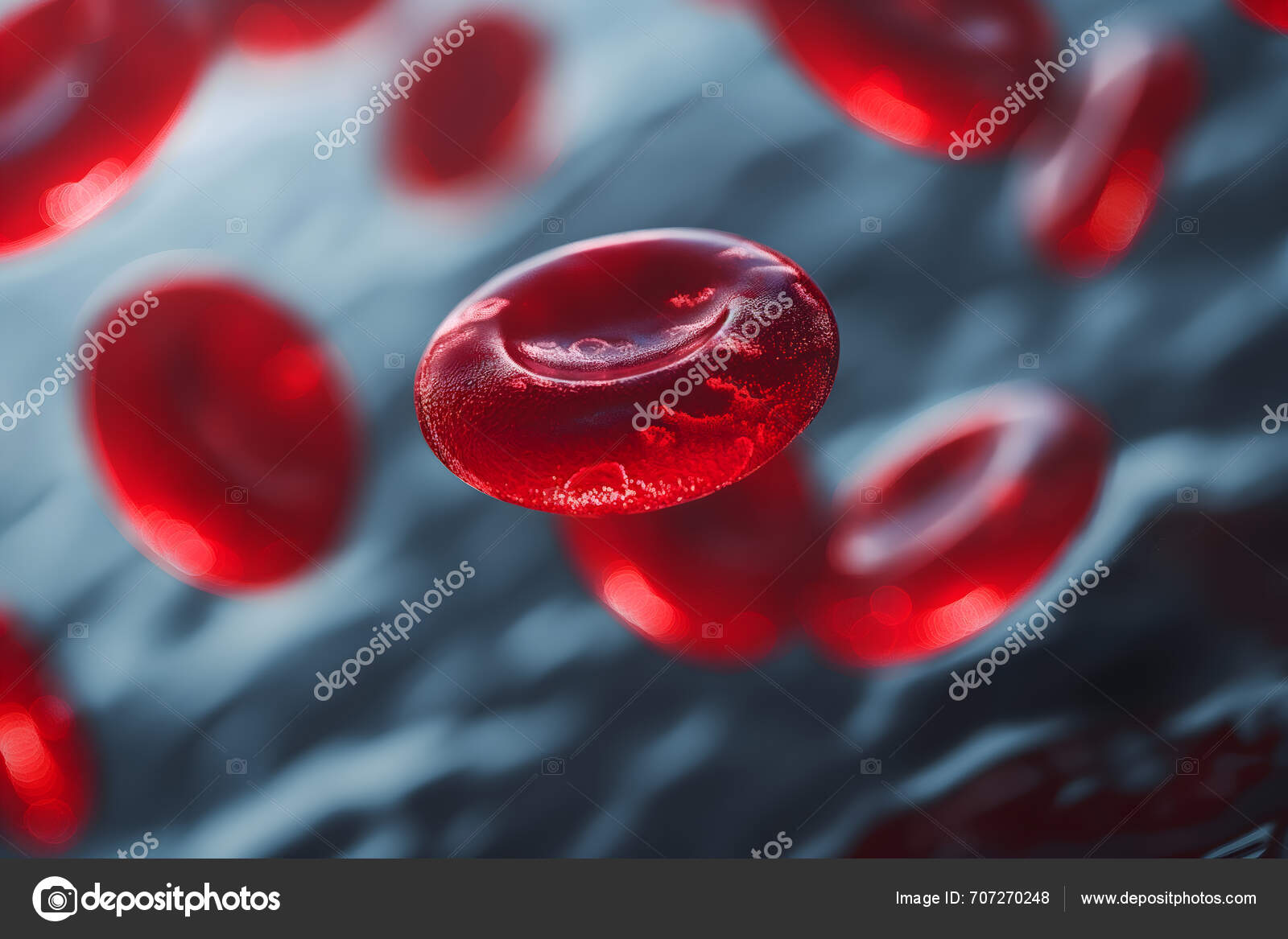 Detailed Visualization Red Blood Cells Dynamic Flow — Stock Photo ...