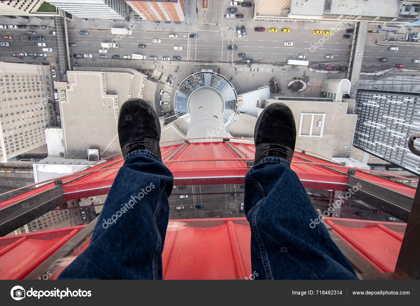 Calgary Alberta Canada April 2024 Look View Standing Calgary Tower ...