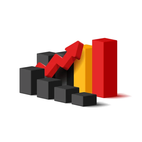 Composition Bar Chart Volume Red Arrow Business Strategy Investment ...