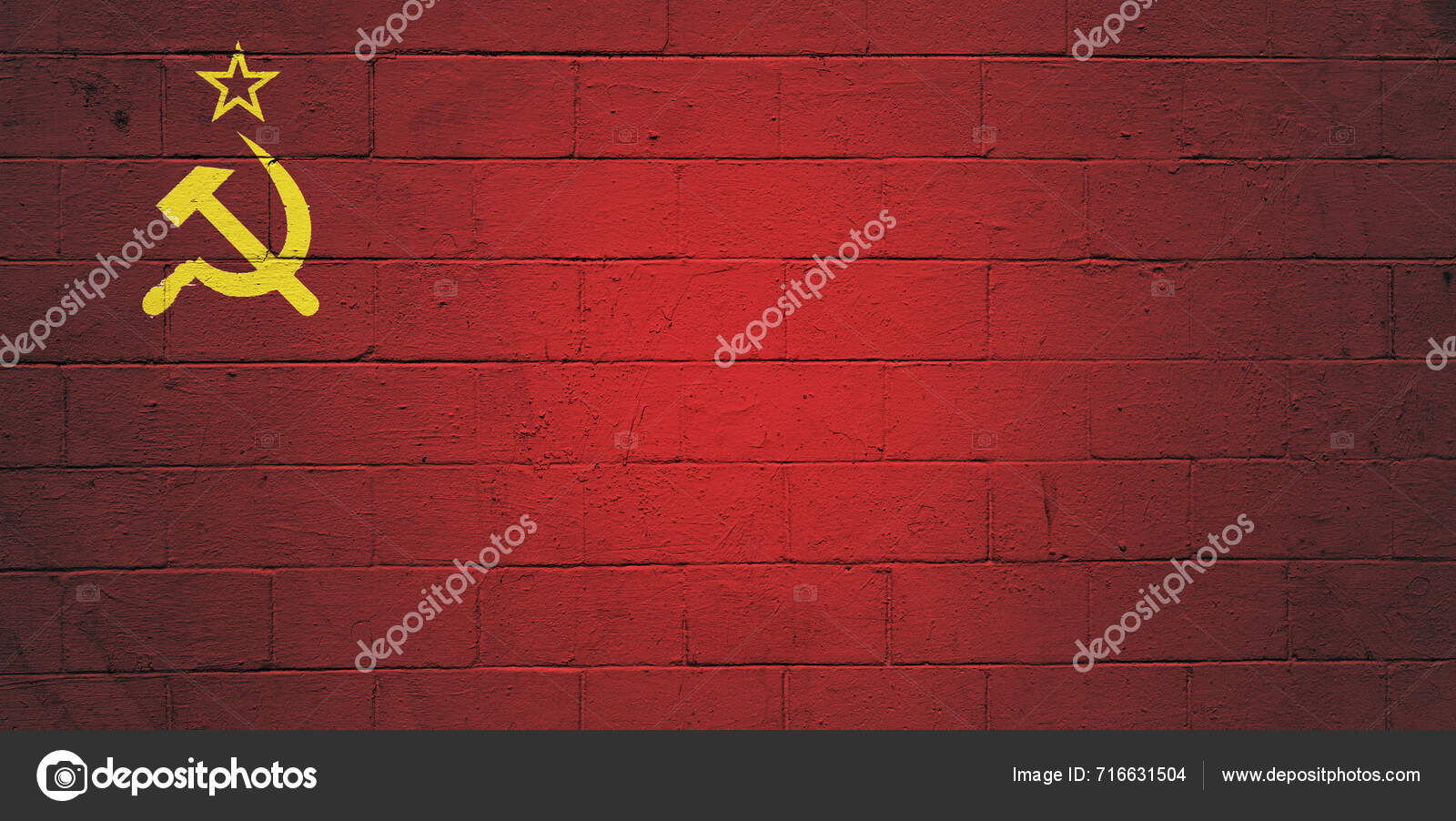 Flag Union Soviet Socialist Republics Painted Cinder Block Wall — Stock ...