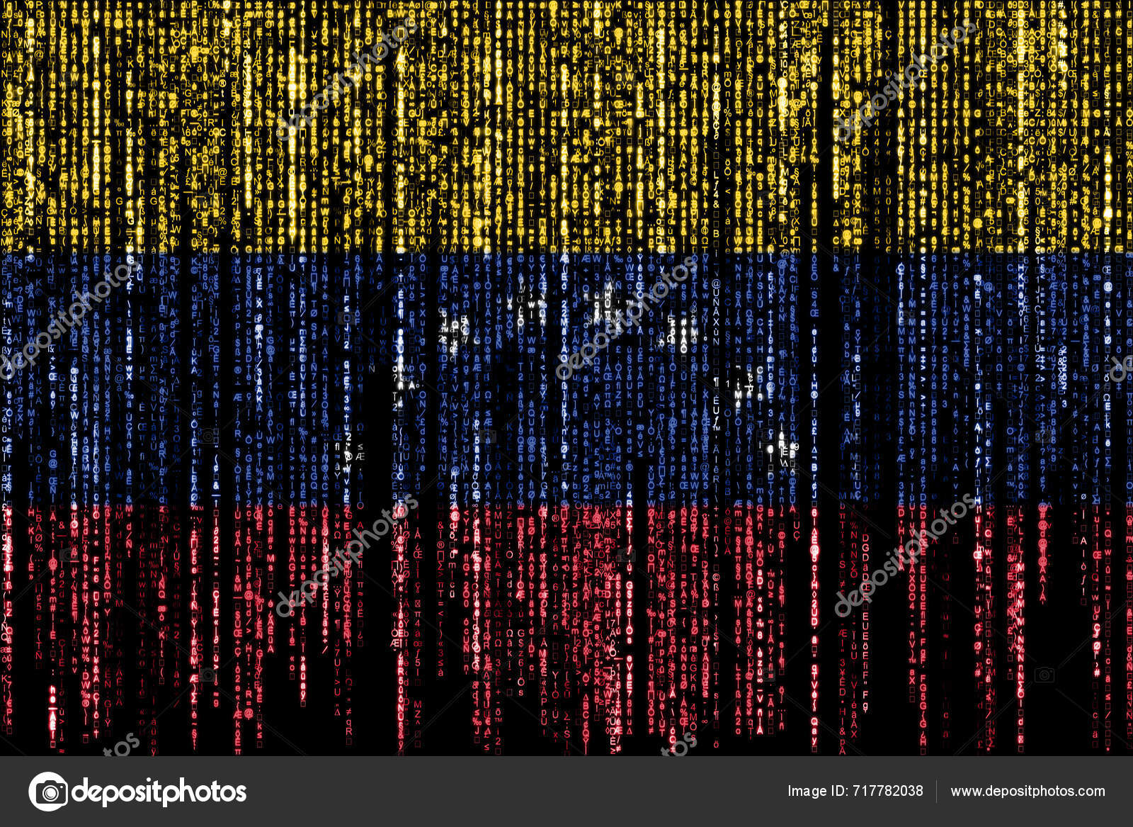 Bandera Venezuela Ordenador Códigos Binarios Cayendo Parte Superior ...
