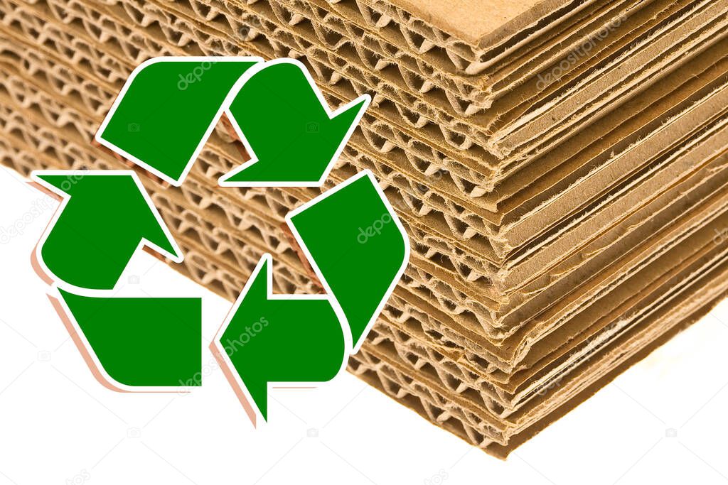 Cartón listo para ser reciclado - Concepto de recuperación y reciclaje ...