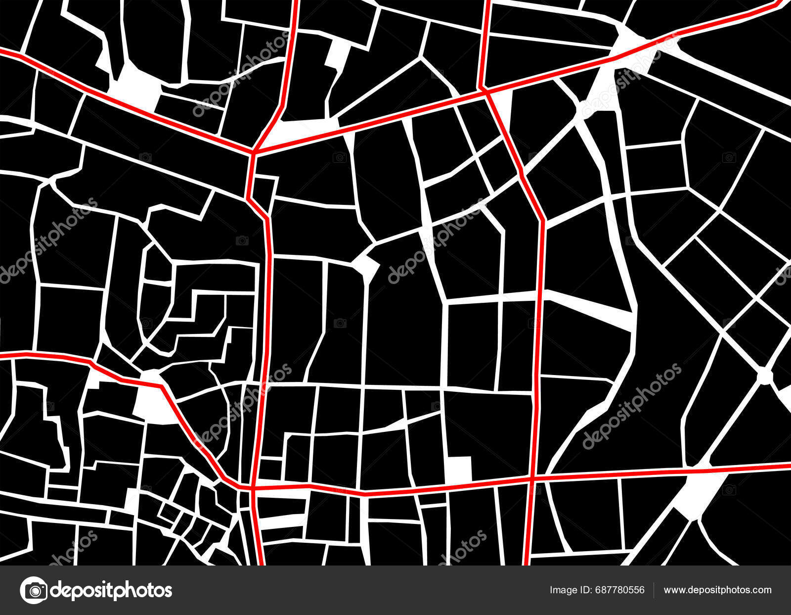 Simple Plan Scheme City Map Cadastral Land Parcel Cadastre Information ...