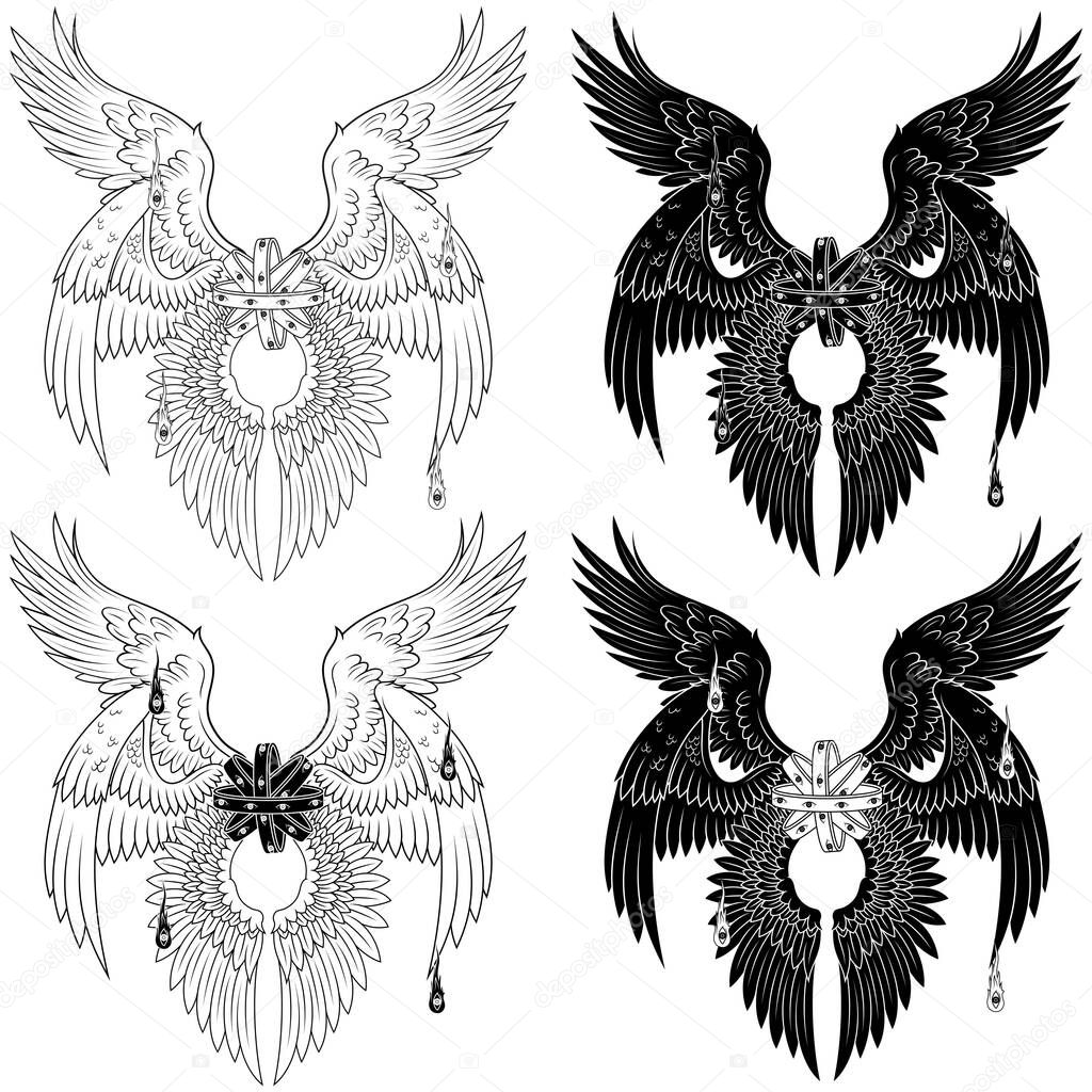 Diseño vectorial del ángel tipo trono de la teología cristiana. Ángel ...