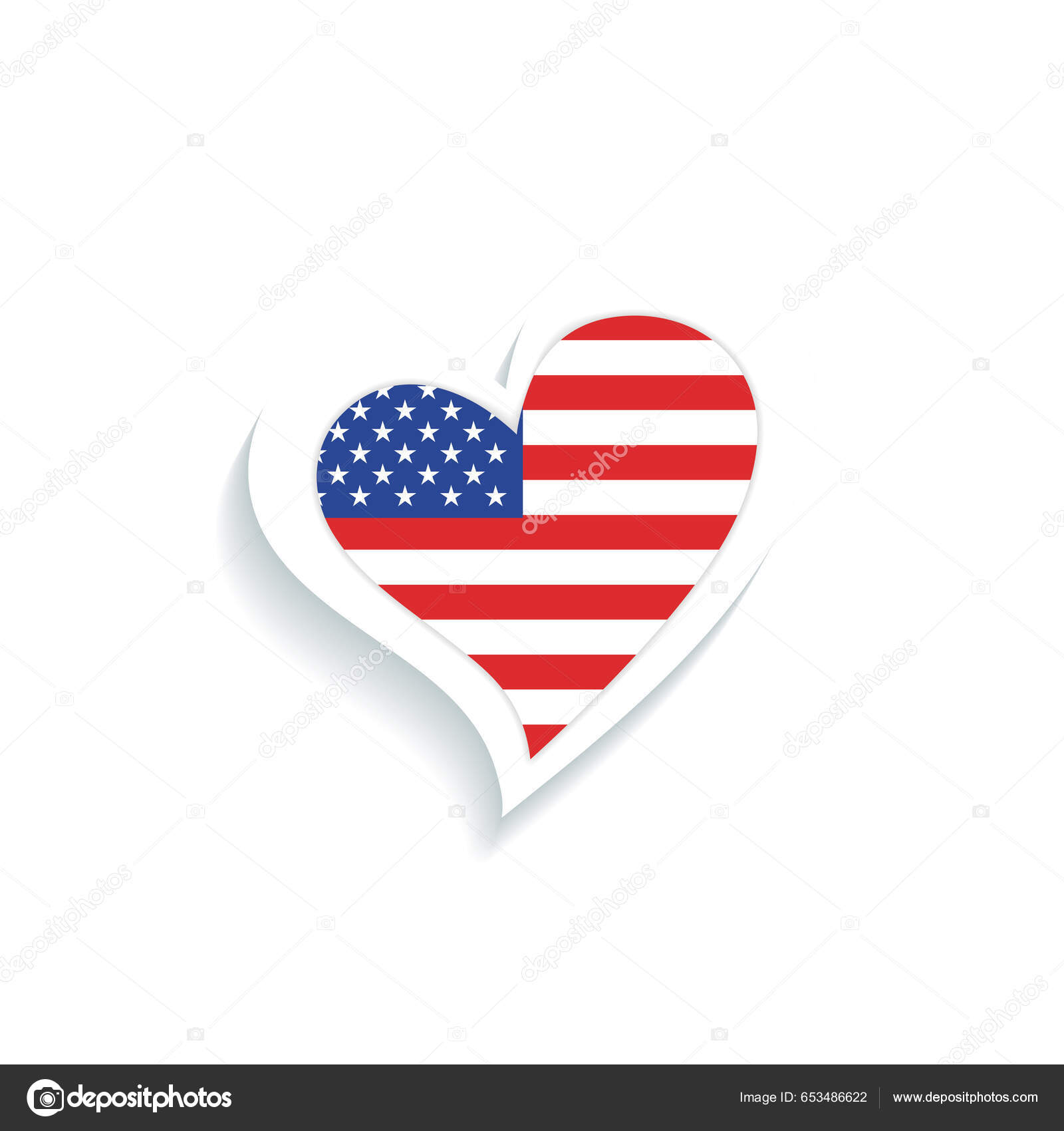 Isolated Heart Shape Flag Usa Vector Illustration Stock Vector by ... Isolated Heart Shape Flag Usa Vector Illustration Stock Vector by ...