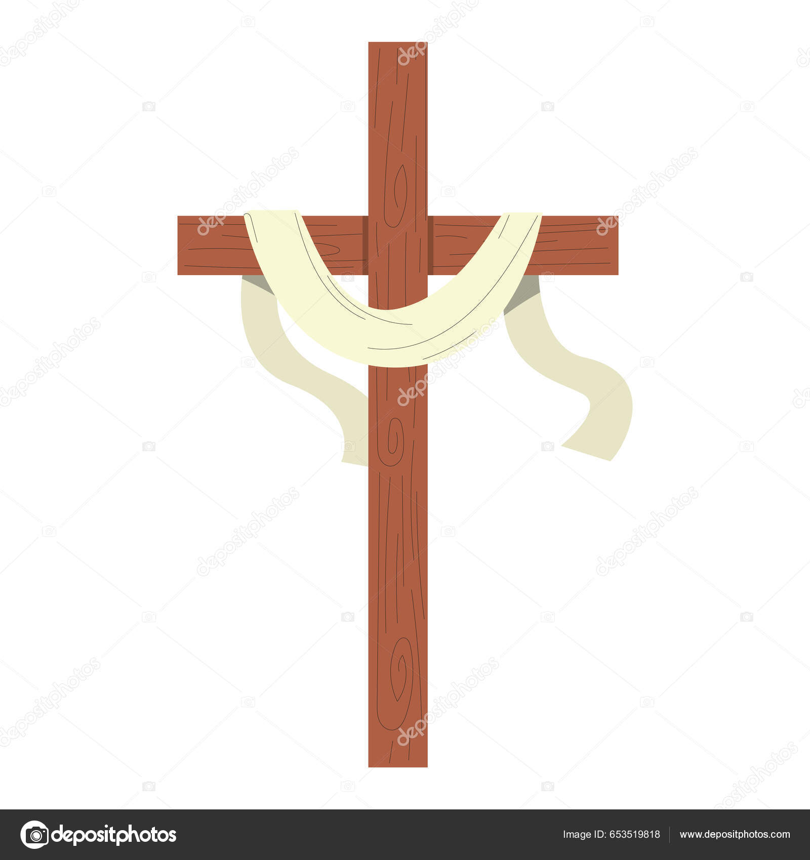 Iglesia Católica Aislada Símbolo Cruz Vector Ilustración Vector de ...