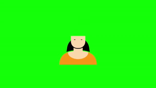 Femmes Avatar Icône Boucle Animation Vidéo Fond Transparent Avec Canal ...