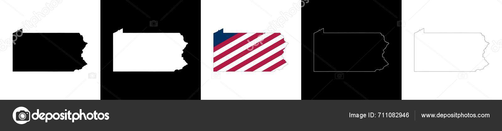 Pennsylvania State Outline Map Set Stock Vector by ©davidzydd 711082946