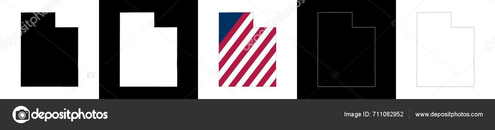 Utah State Outline Map Set Stock Vector by ©davidzydd 711082952