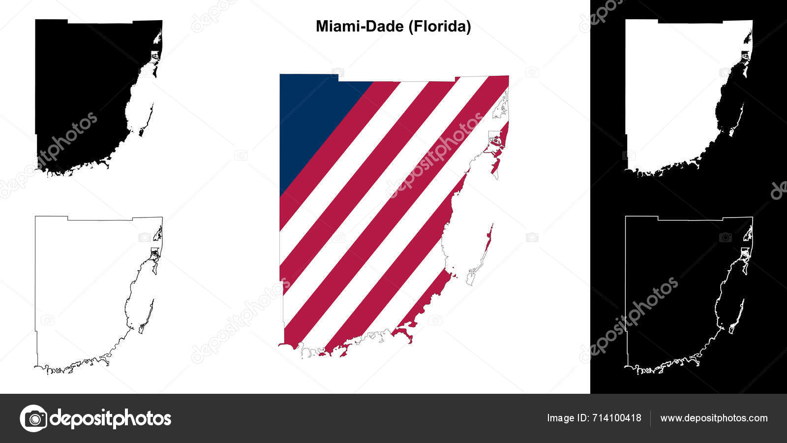 Image vectorielle Miami Dade County Floride Schéma Carte par ©davidzydd ...