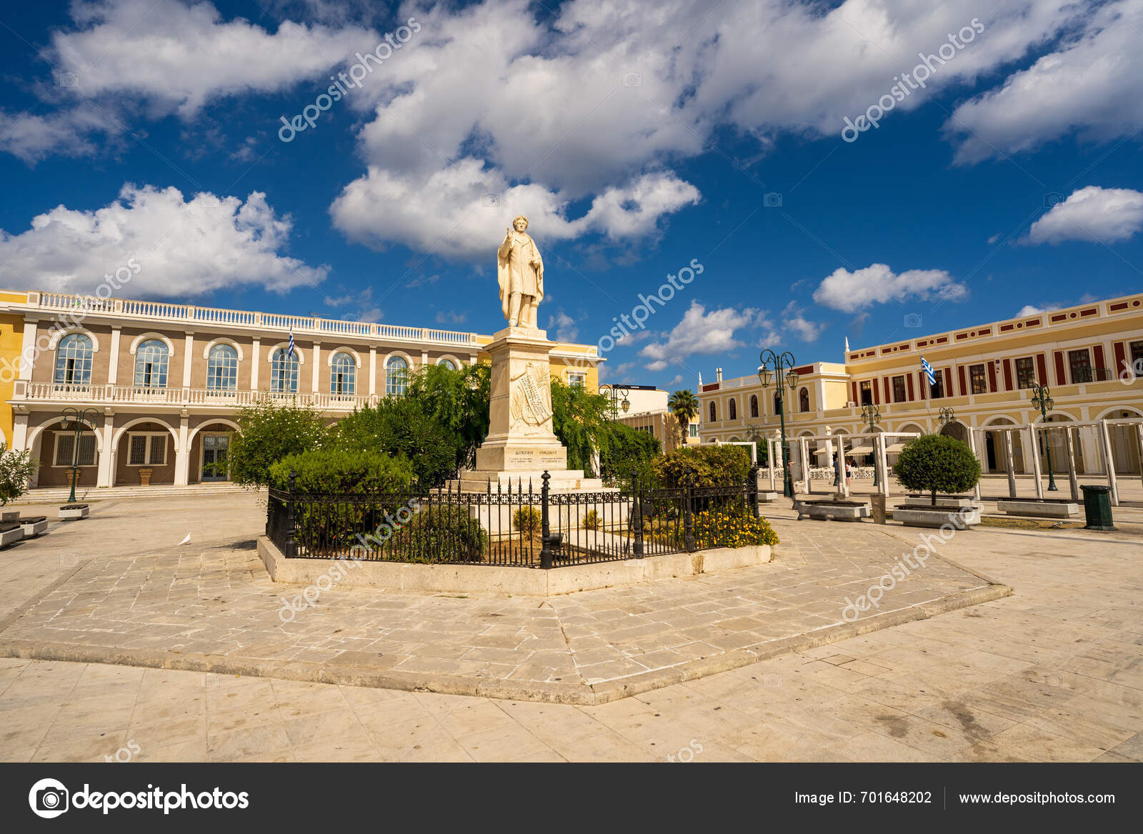 Zakynthos Greece September 2022 Dionysios Solomos Statue Front ...