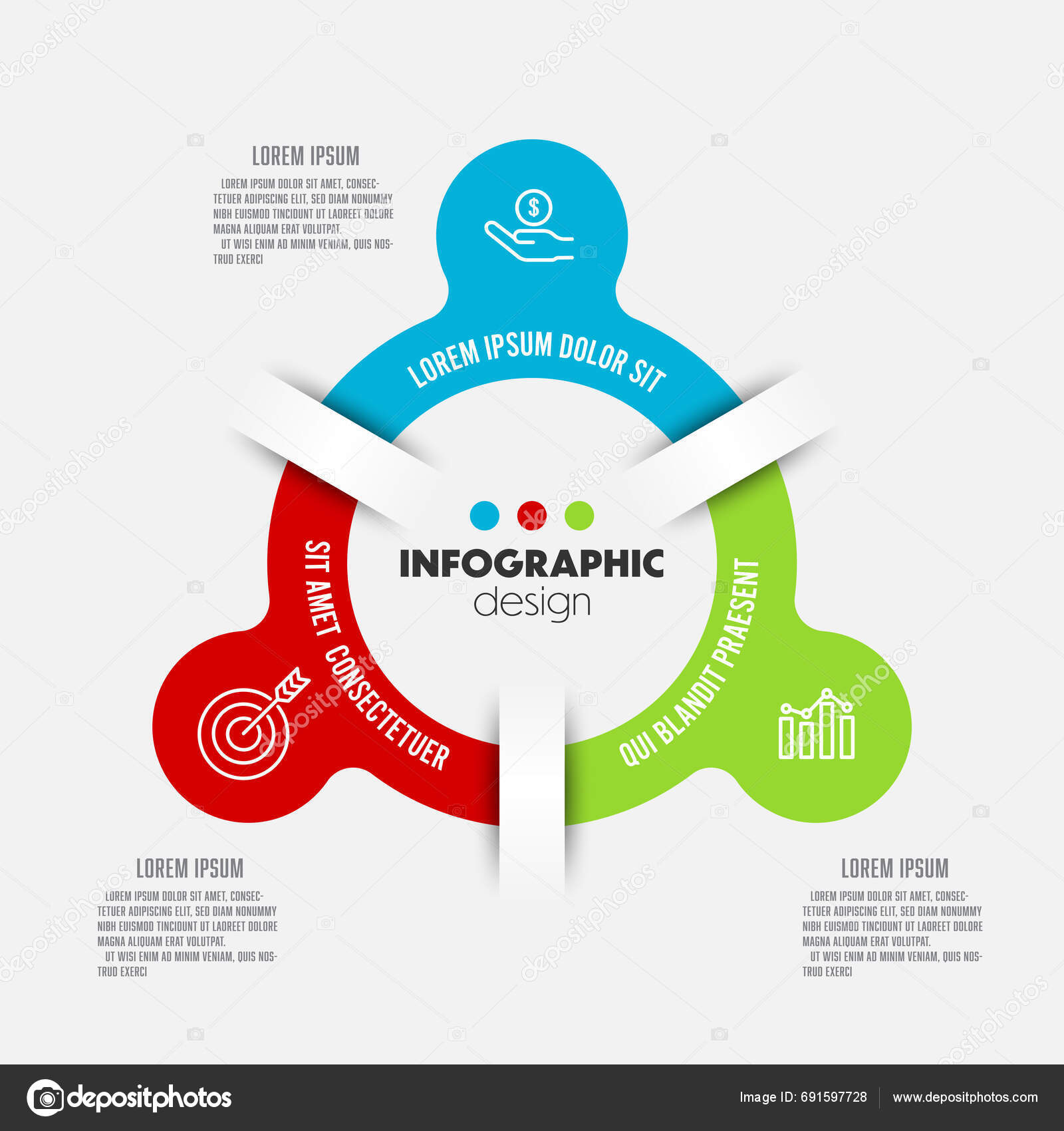 Vector Infographic Circle Template Step Presentation Stock Vector by ...