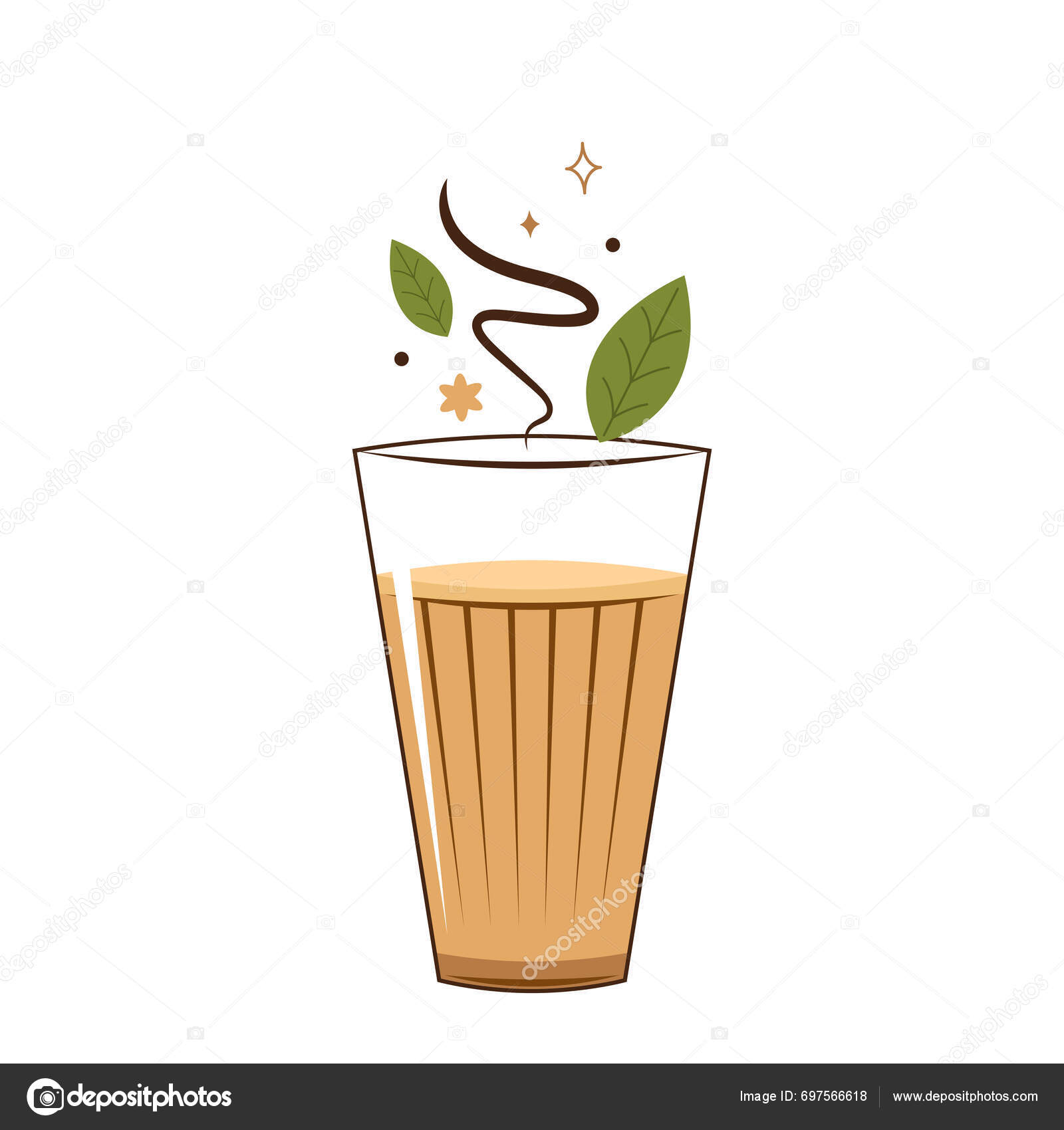 Indian Hot Drink Vector Indian Chai Icon Chai Indian Drink Stock Vector ...